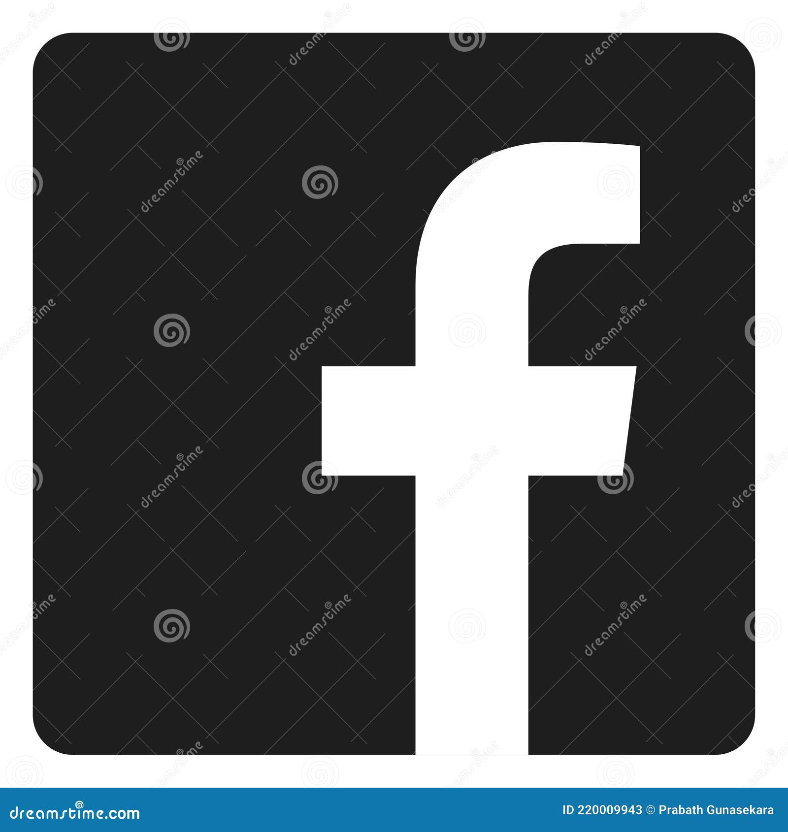 Facebook Logo with Vector Ai File. Squared Black PNG Editorial Stock ...