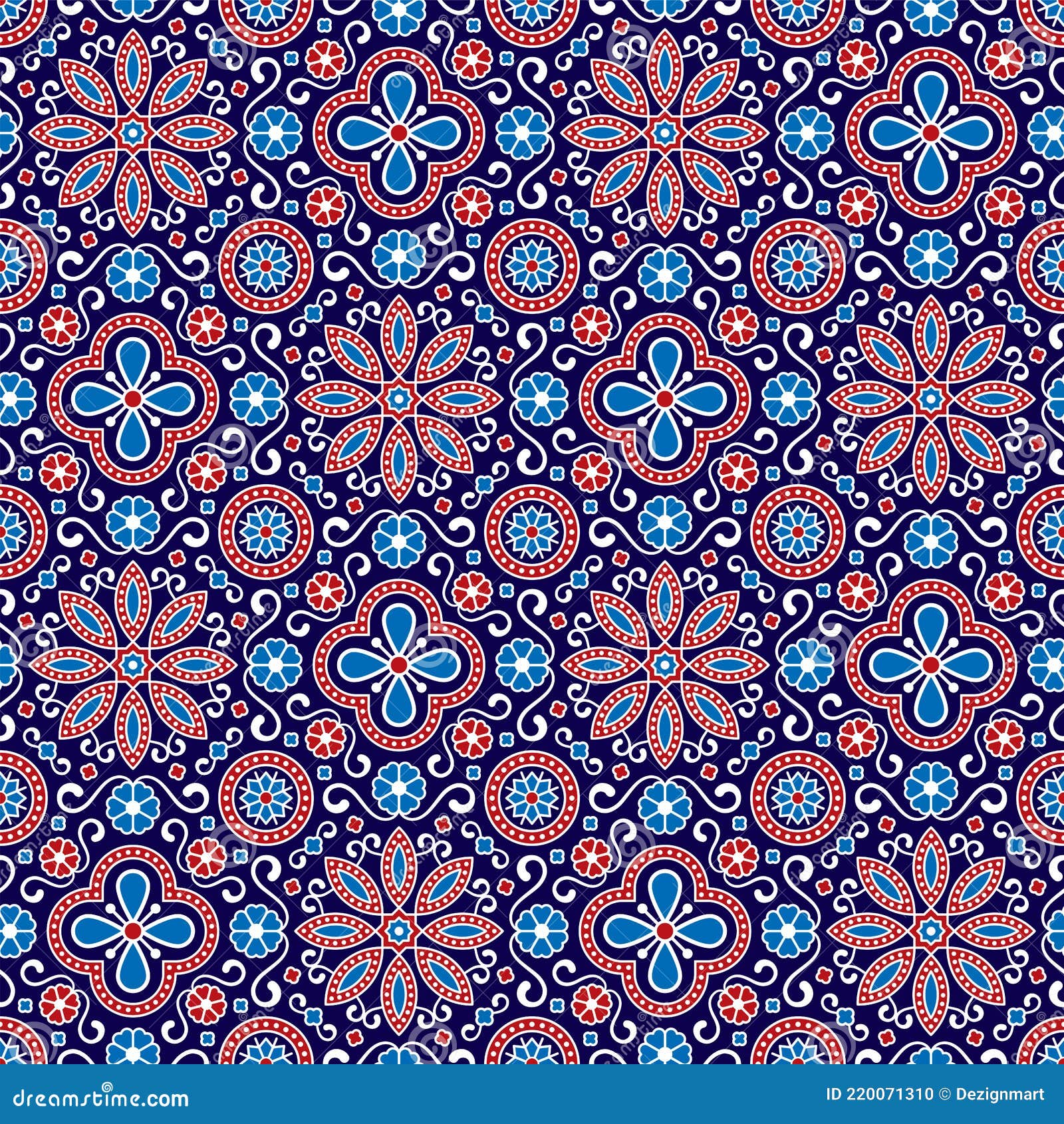 Colorful Ajrak Pattern stock vector. Illustration of ceramic - 220071310