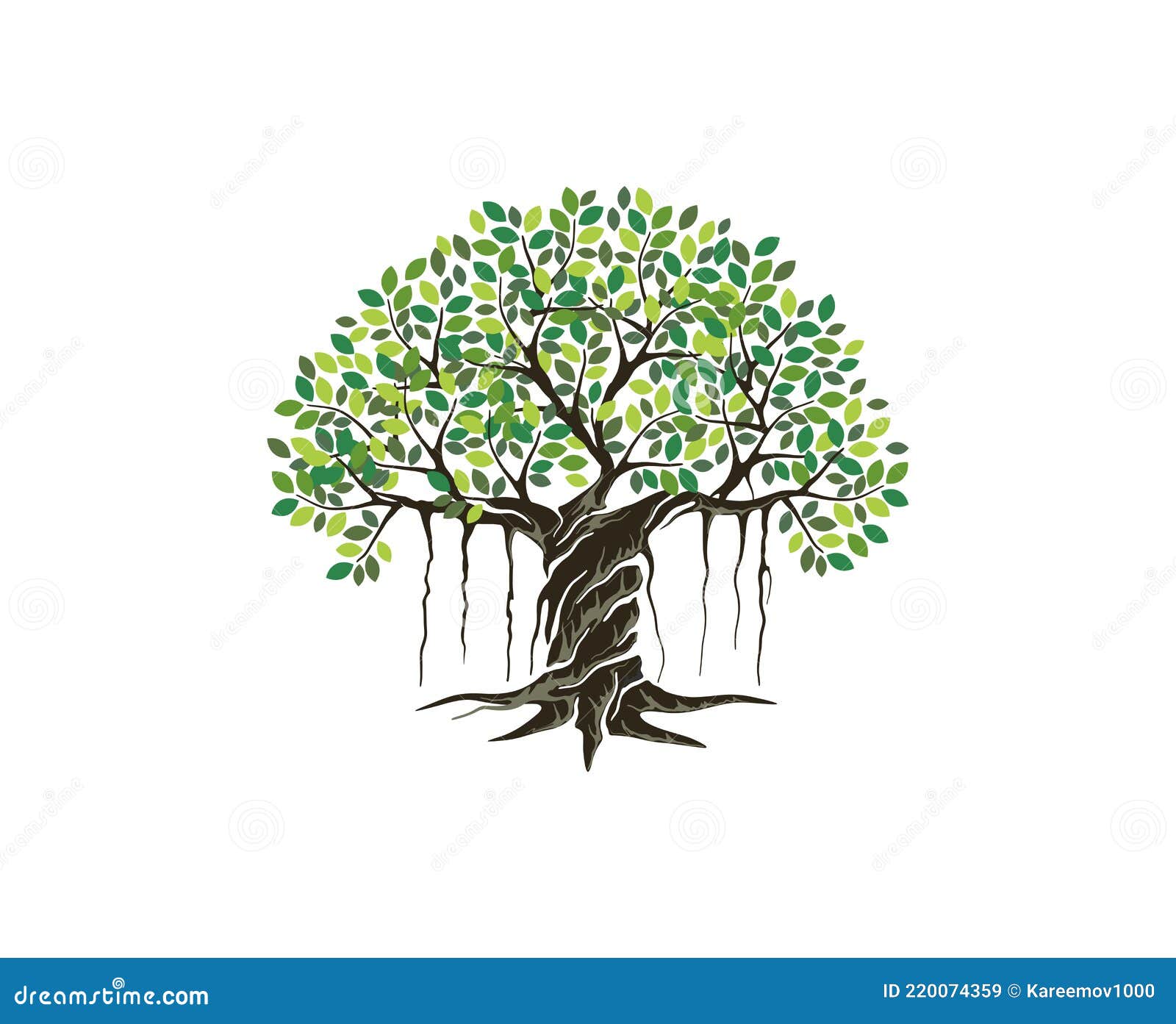 Banyan Tree Logo Illustration Stock Vector - Illustration of design ...