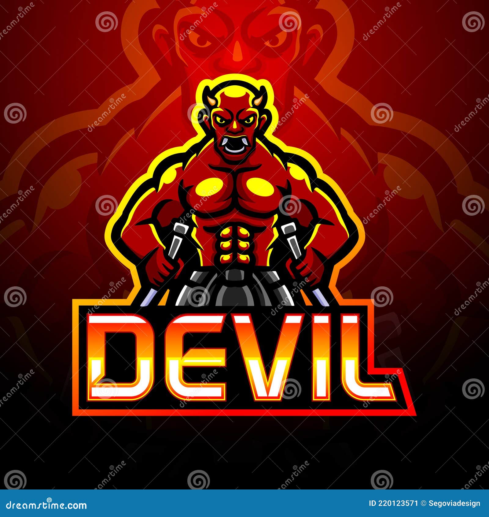 Devil Esport Logo Mascot Design Stock Vector - Illustration of gaming ...