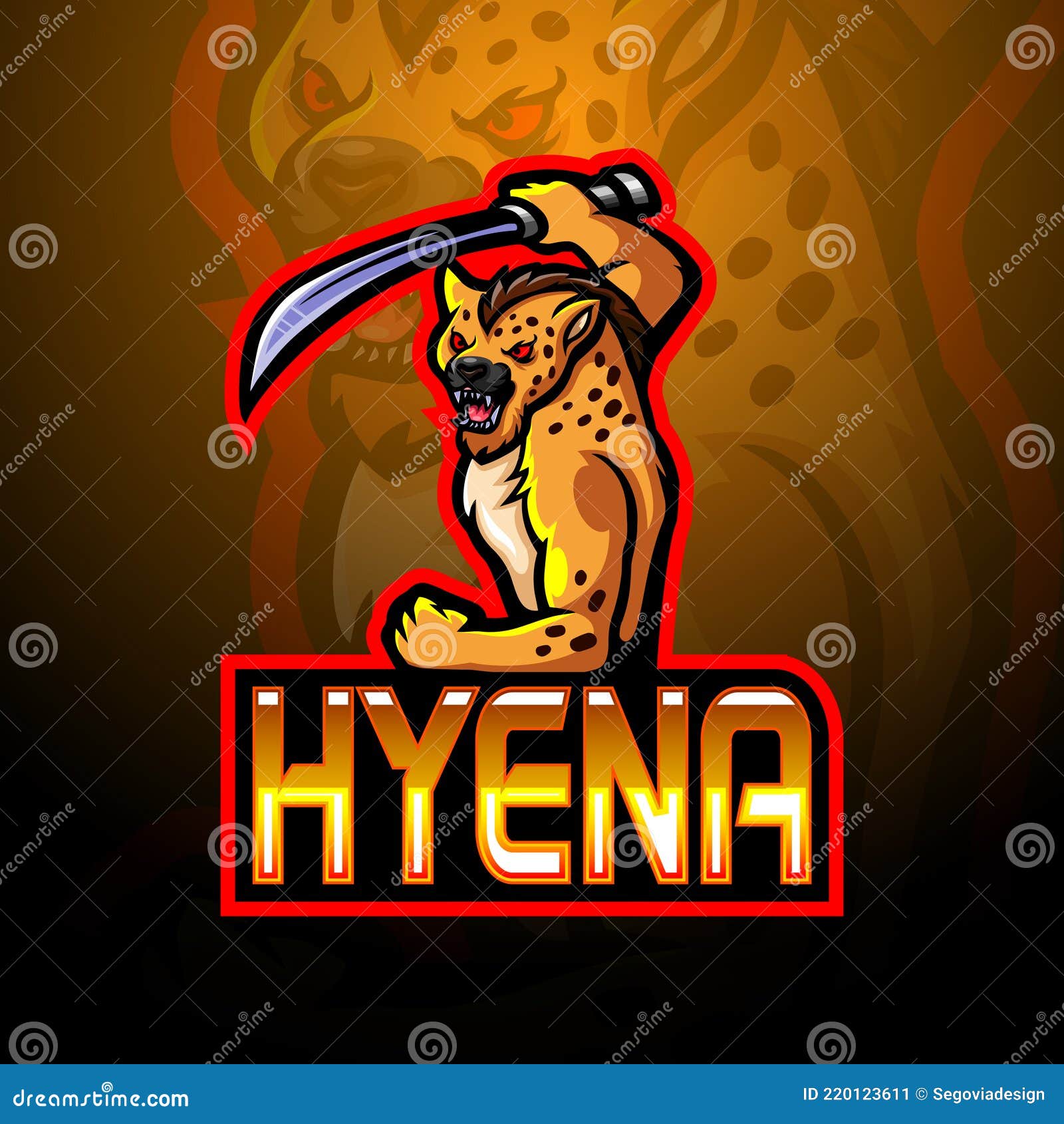 Hyena Esport Logo Mascot Design Stock Vector - Illustration of face ...