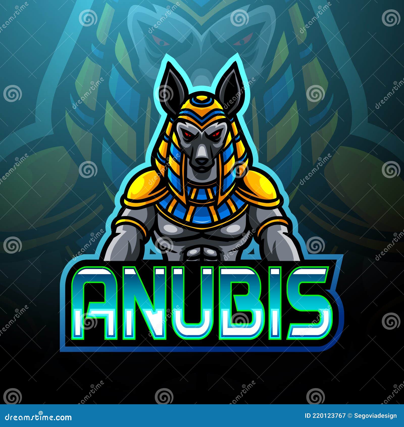 Anubis Esport Gaming Mascot Logo Template Vector. Modern Head Anubis ...