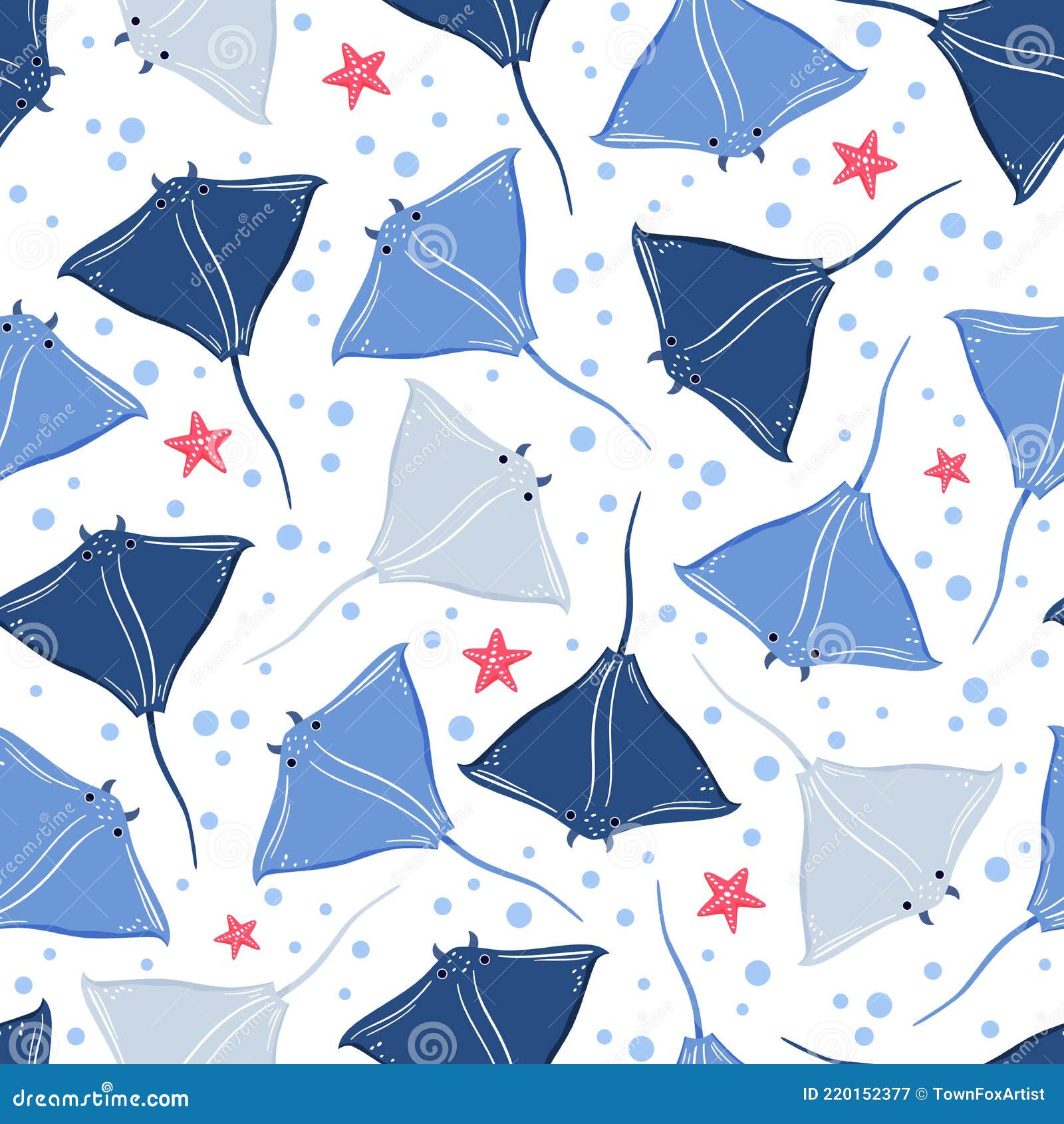 Stingrays And Tropical Fish Pattern Stock Photo | CartoonDealer.com ...