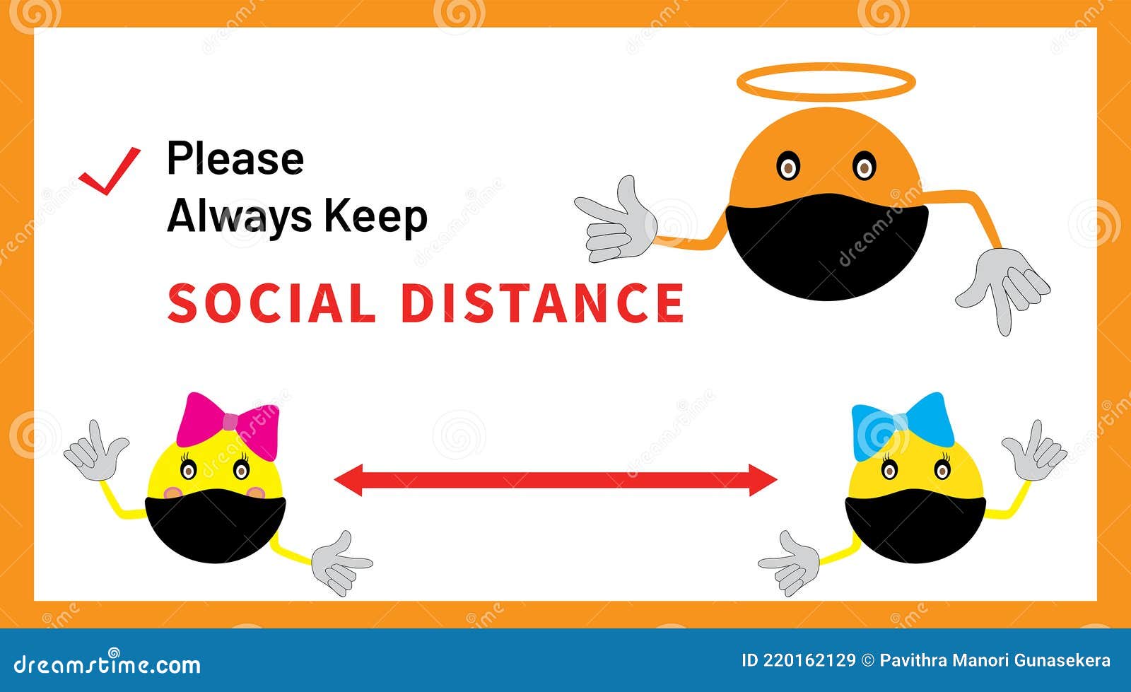 Keep Social Distance Vector Design for Door Sticker, Poster, Banner ...