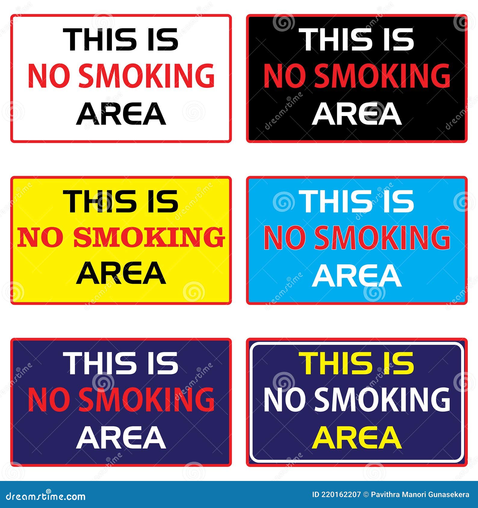 Instruction Multi Banners for Display this is No Smoking Area only with ...