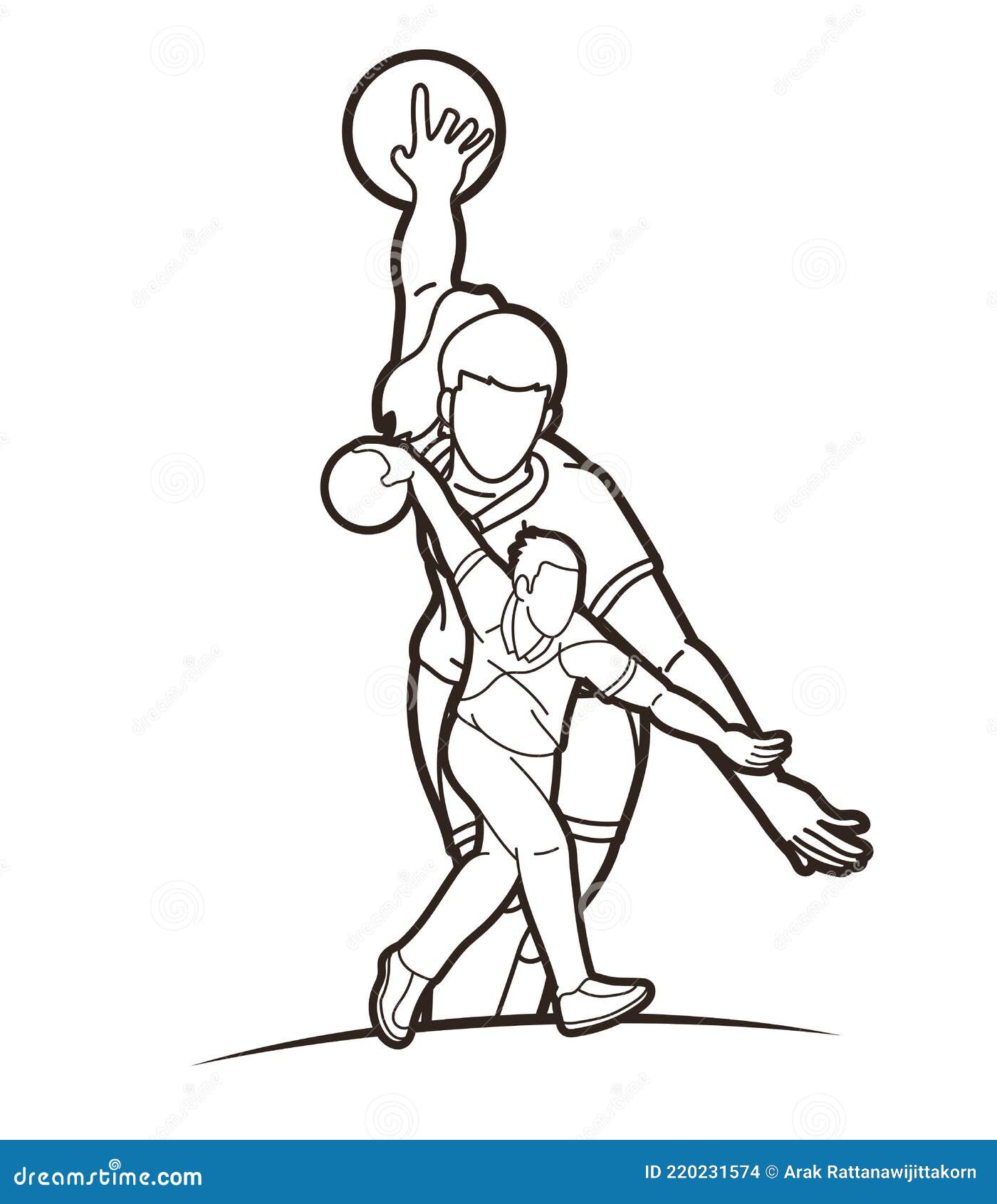 Bowling Sport Players Bowler Male and Female Action Cartoon Graphic ...