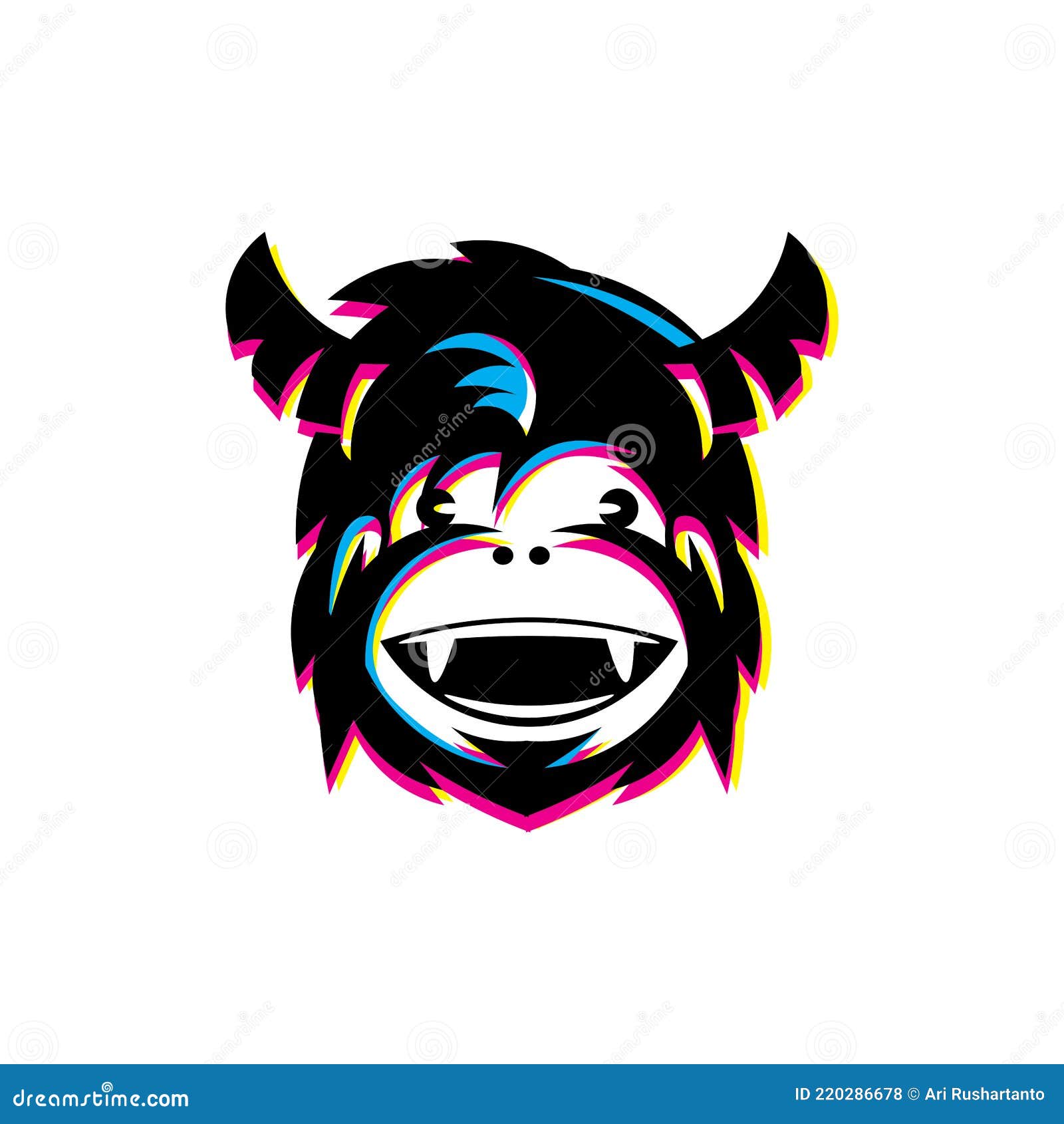 Cute Yeti face logo design stock vector. Illustration of winter - 220286678