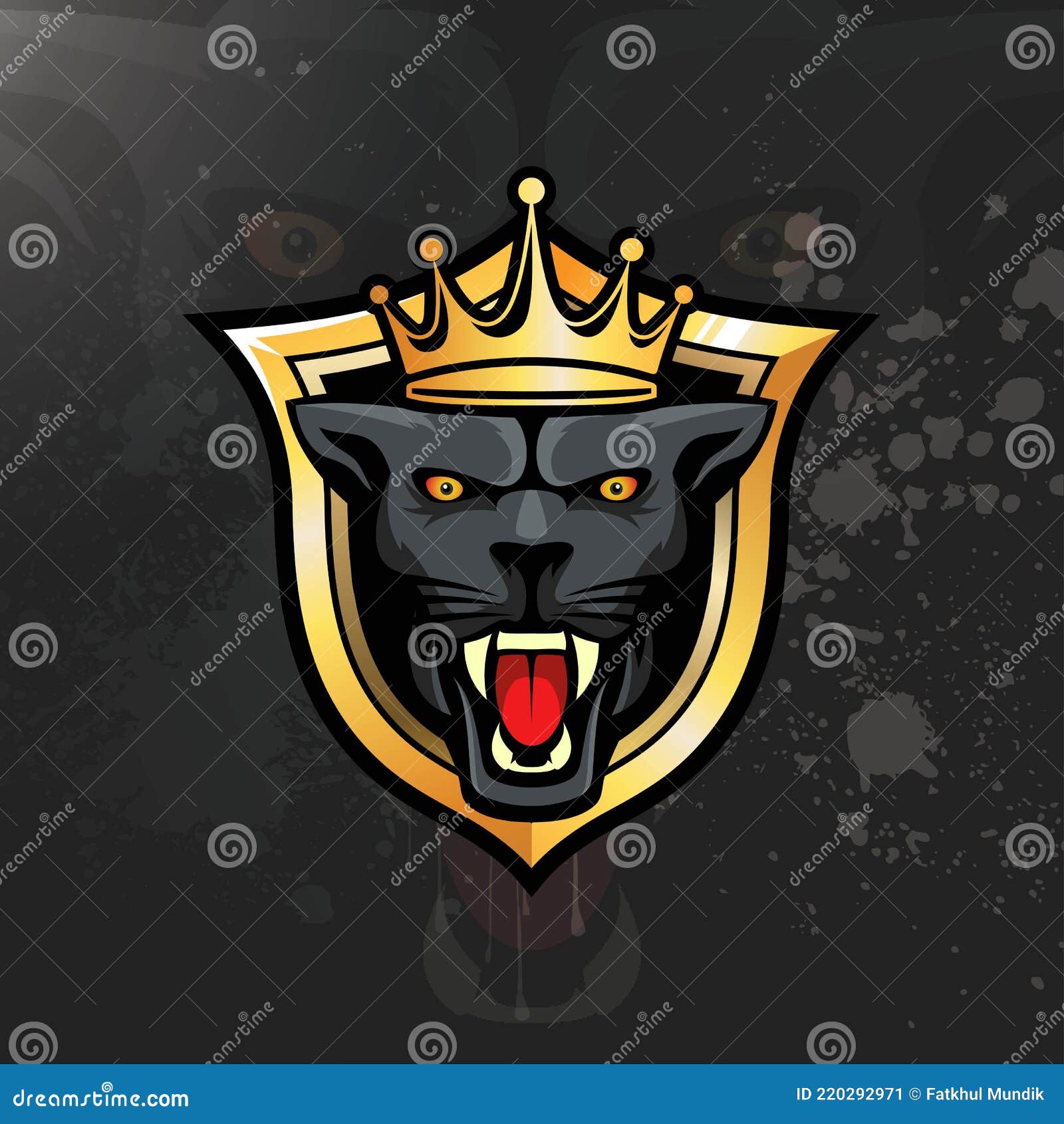 Panther And Crown Sitting On The Trunk With Colors And Pop Art ...