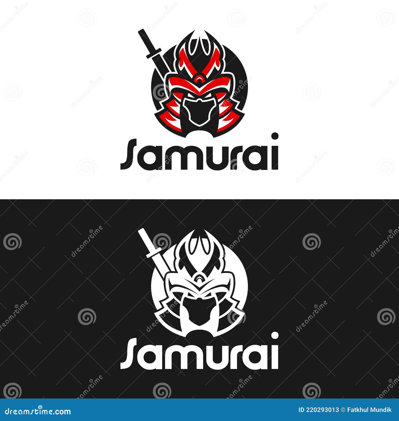 Head of Aggressive Samurai Warrior Vector Stock Vector - Illustration ...