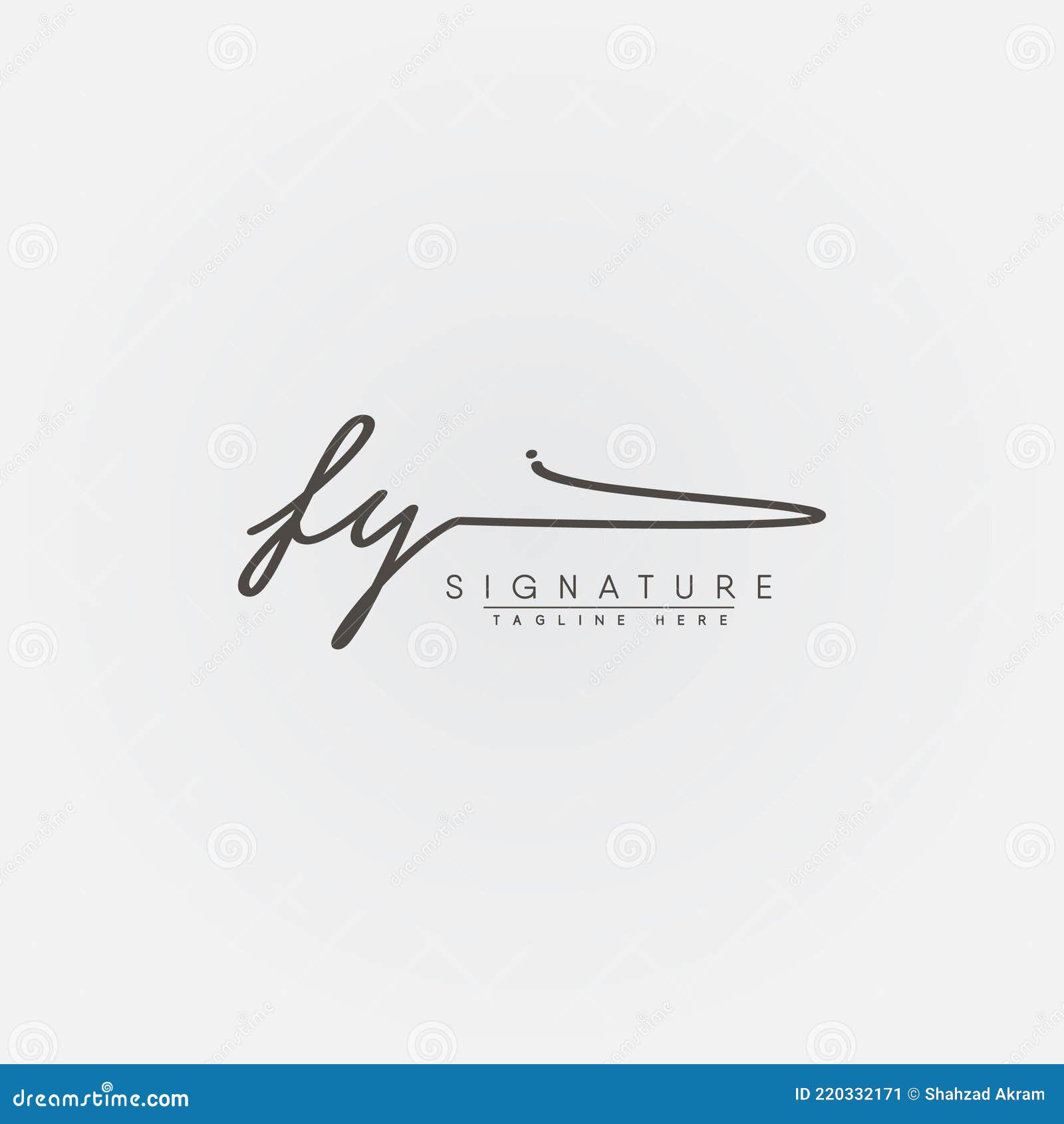 Initial Letter FY Logo - Hand Drawn Signature Logo Stock Vector ...