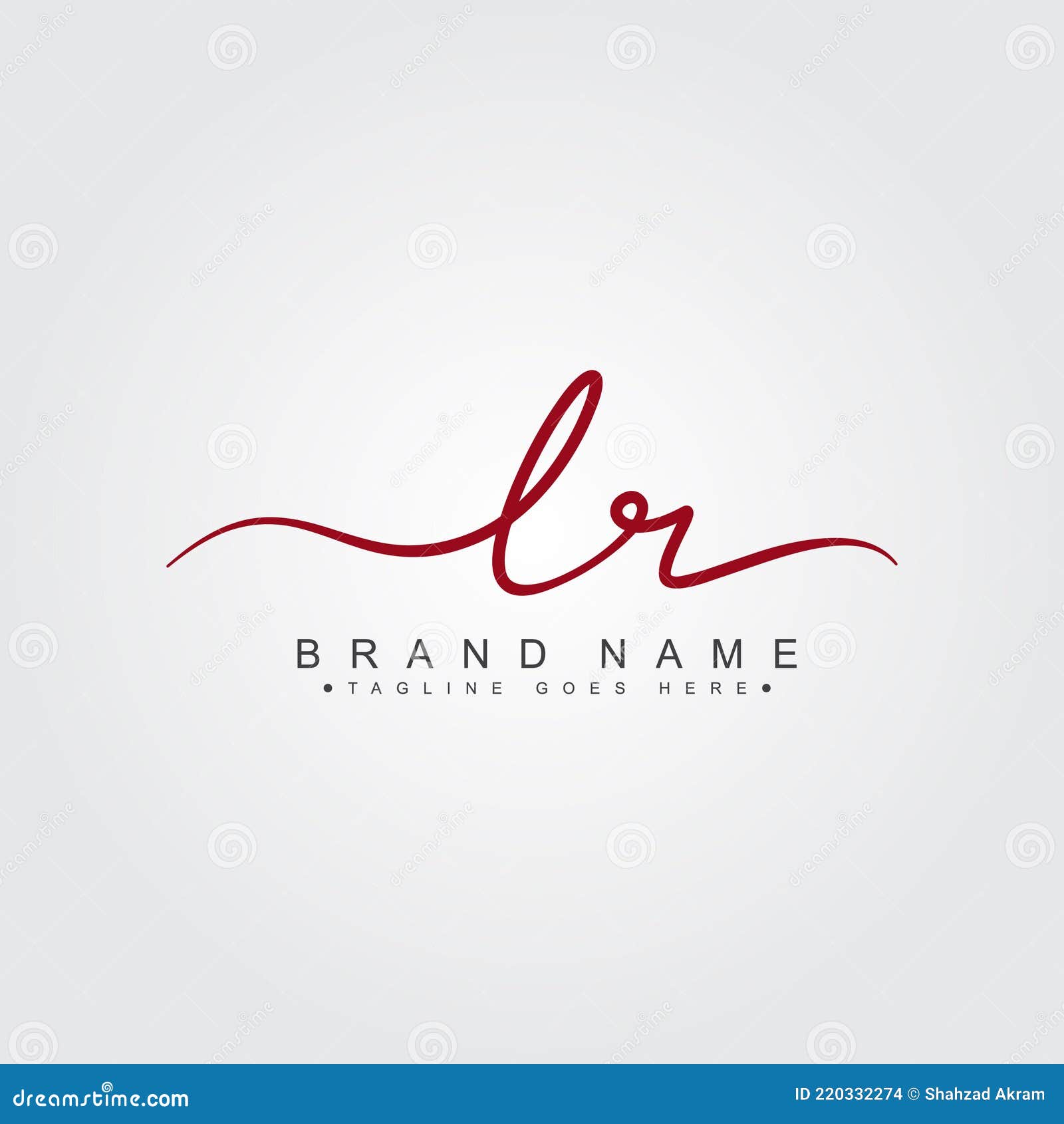 Initial Letter LR Logo - Handwritten Signature Style Logo Stock Vector ...