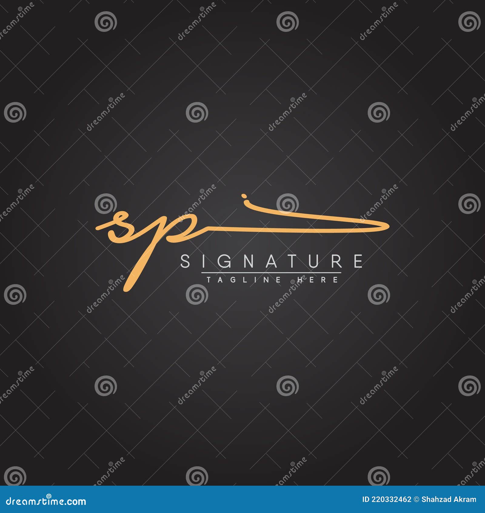 Initial Letter SP Logo - Hand Drawn Signature Style Logo Stock Vector ...