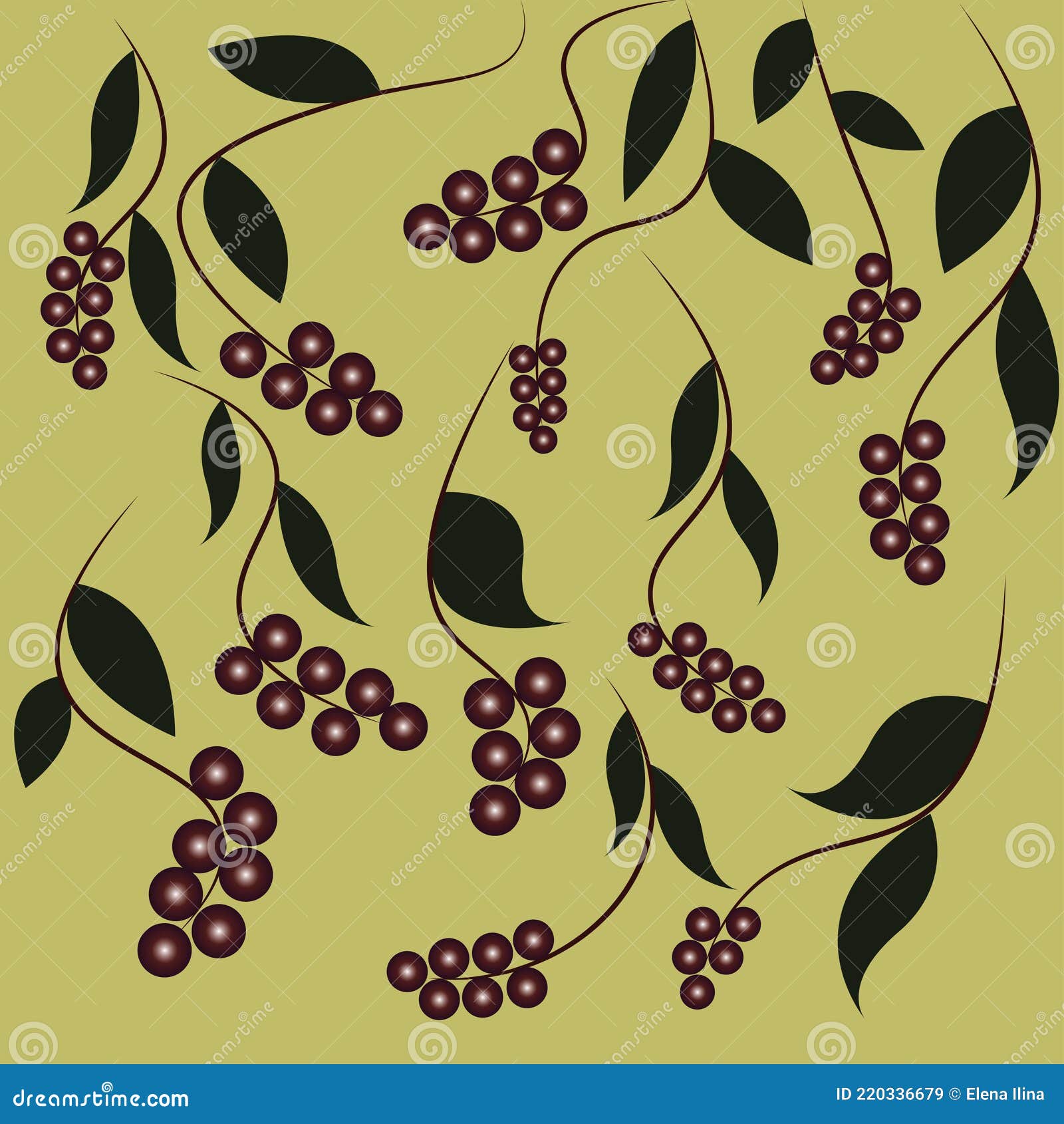 Color Seamless Pattern with Berry Stock Vector - Illustration of ...