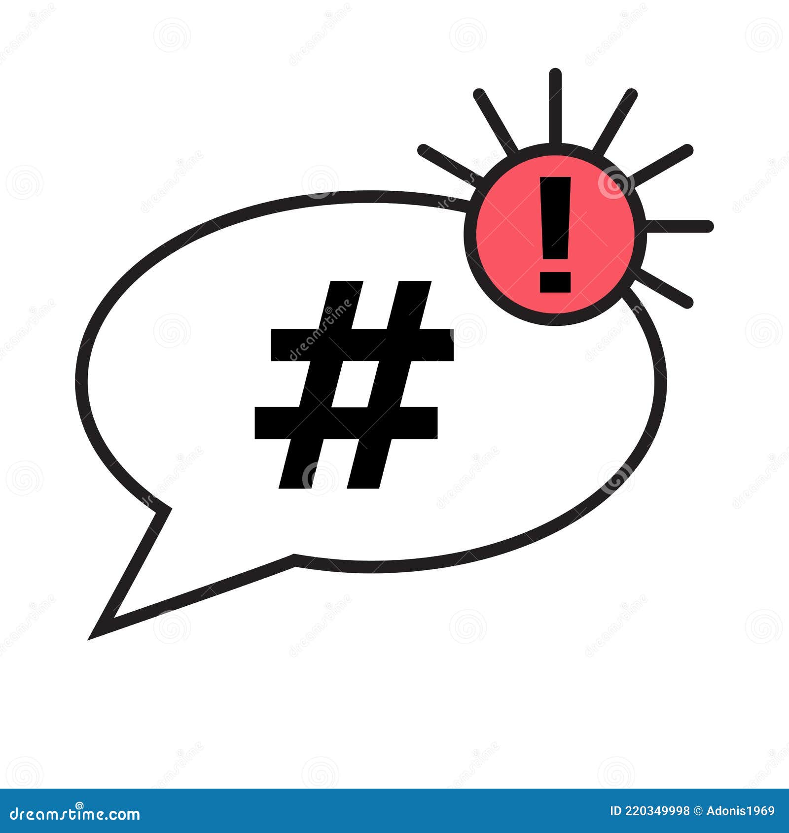Hashtag Symbol Vector Illustration. Group Of People On Social Media ...