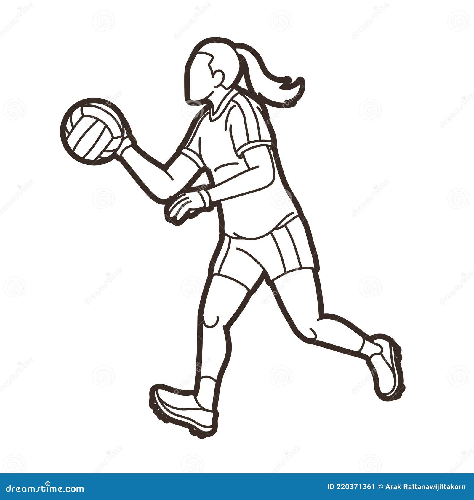 Gaelic Football Sport Female Player Action Cartoon Graphic Vector Stock ...