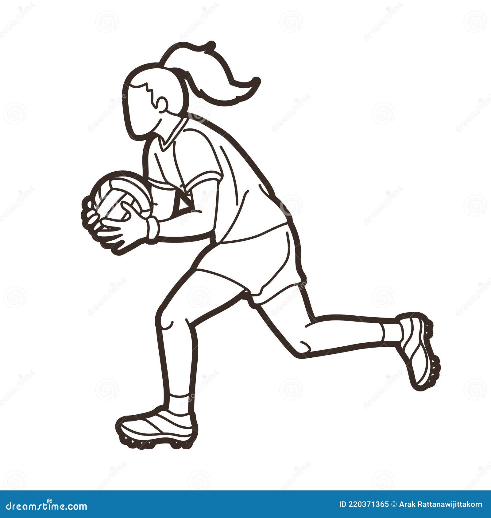Gaelic Football Sport Female Player Action Cartoon Graphic Vector Stock ...