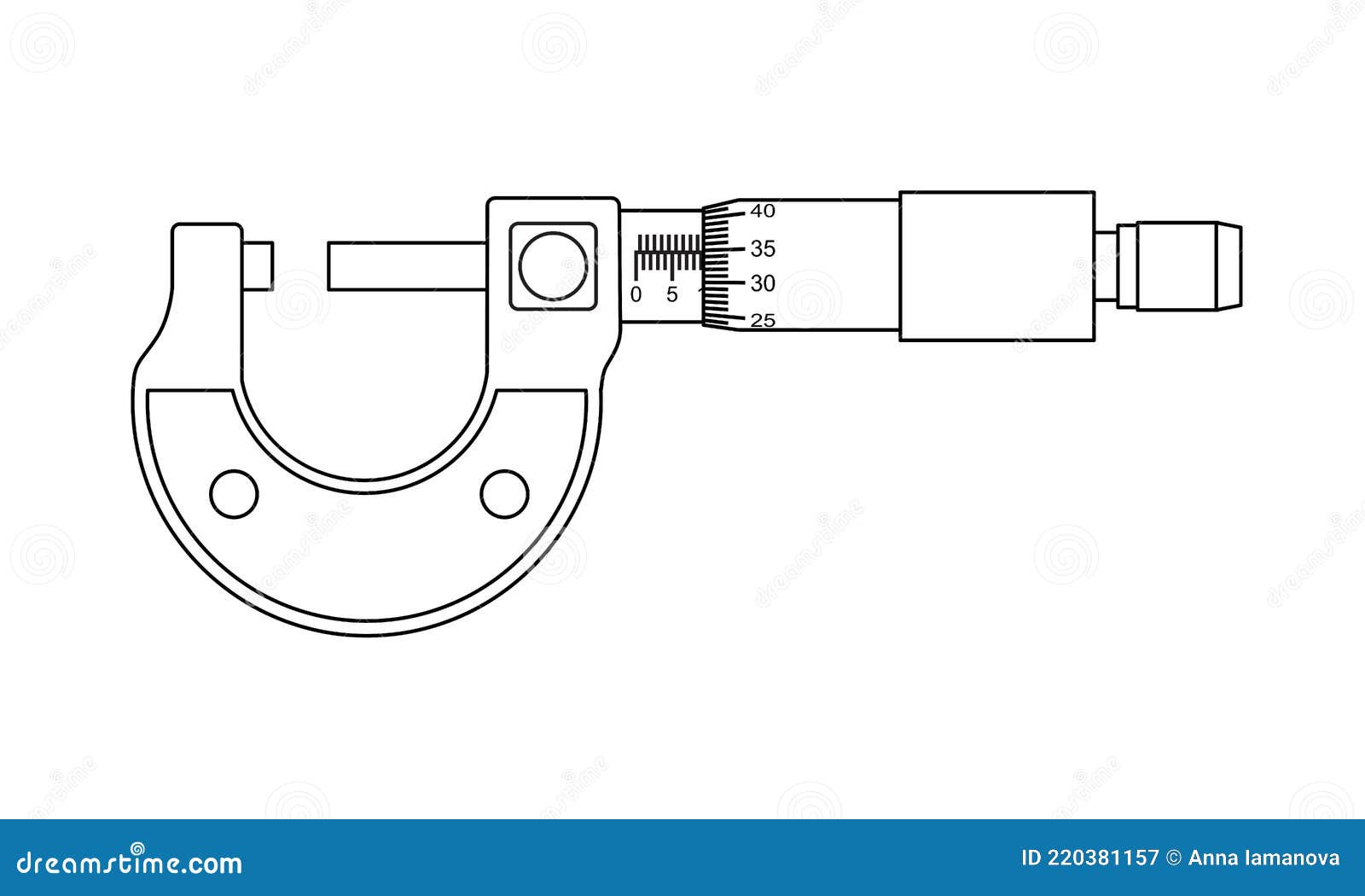 Micrometer. Measuring Tool and Instrument Stock Vector - Illustration ...