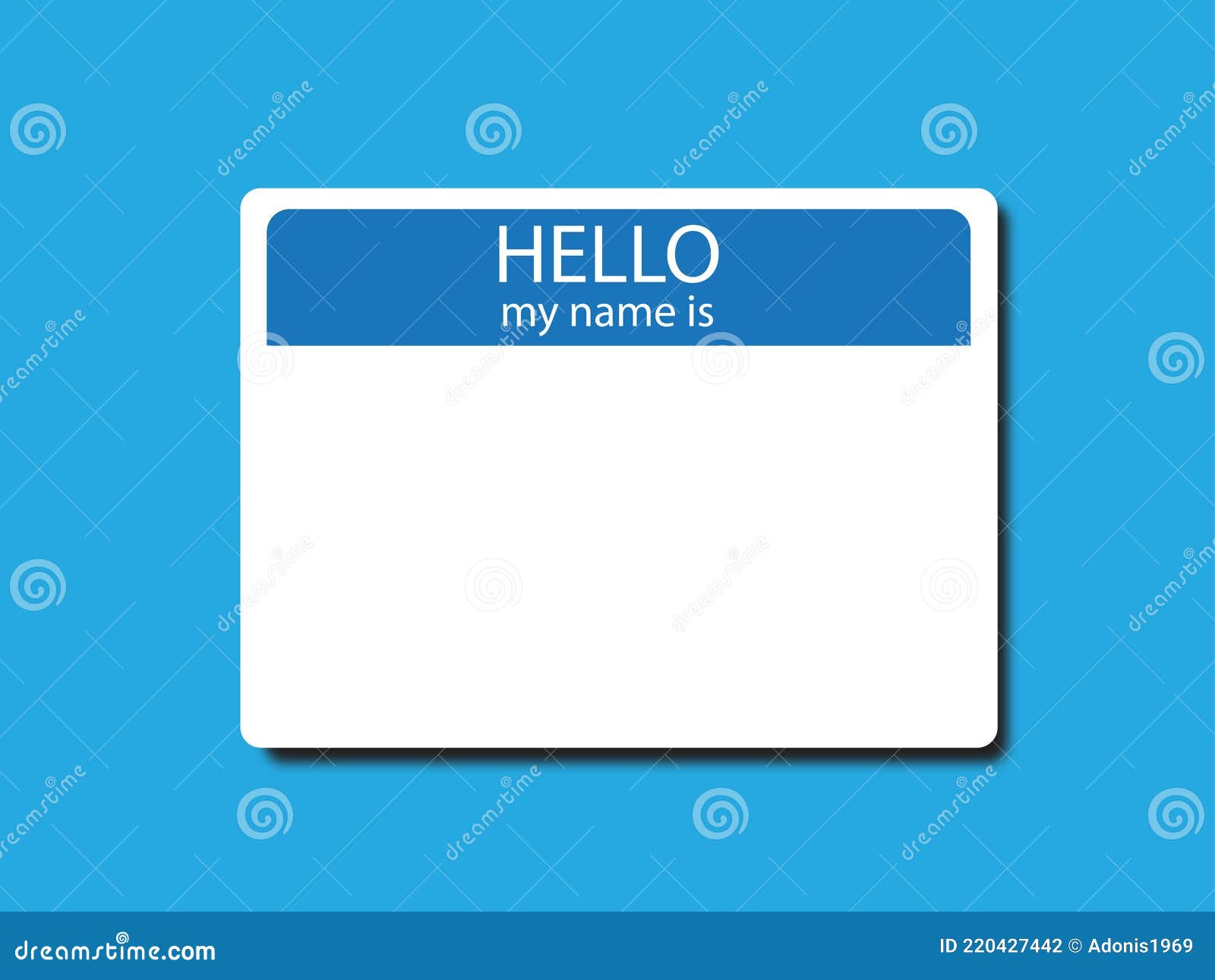 Hello My Name is Tag on Blue Stock Illustration - Illustration of clip ...