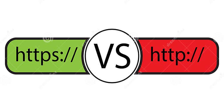 Https Vs Http Symbol on White Stock Illustration - Illustration of ...