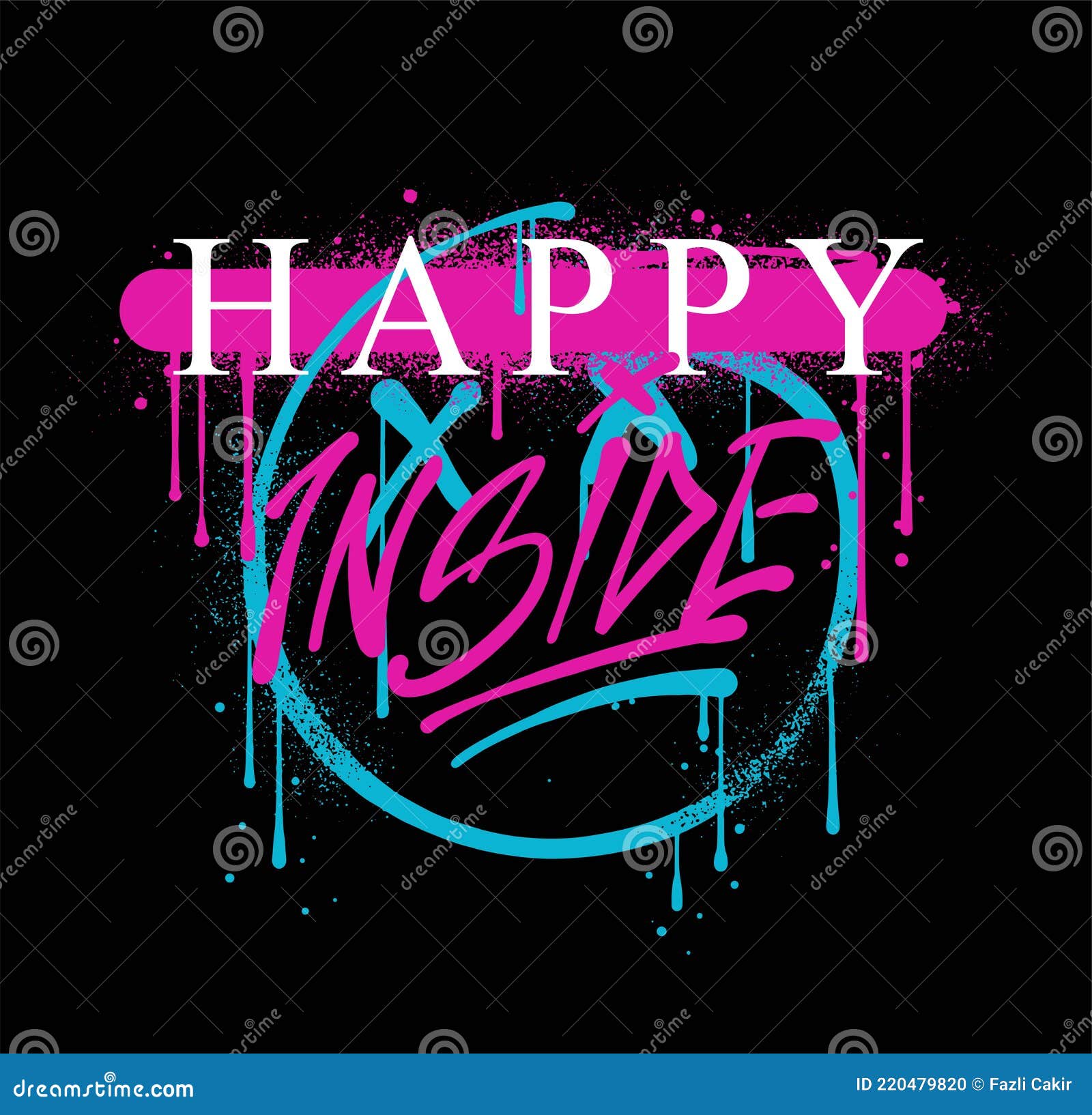 Happy inside stock vector. Illustration of face, paint - 220479820