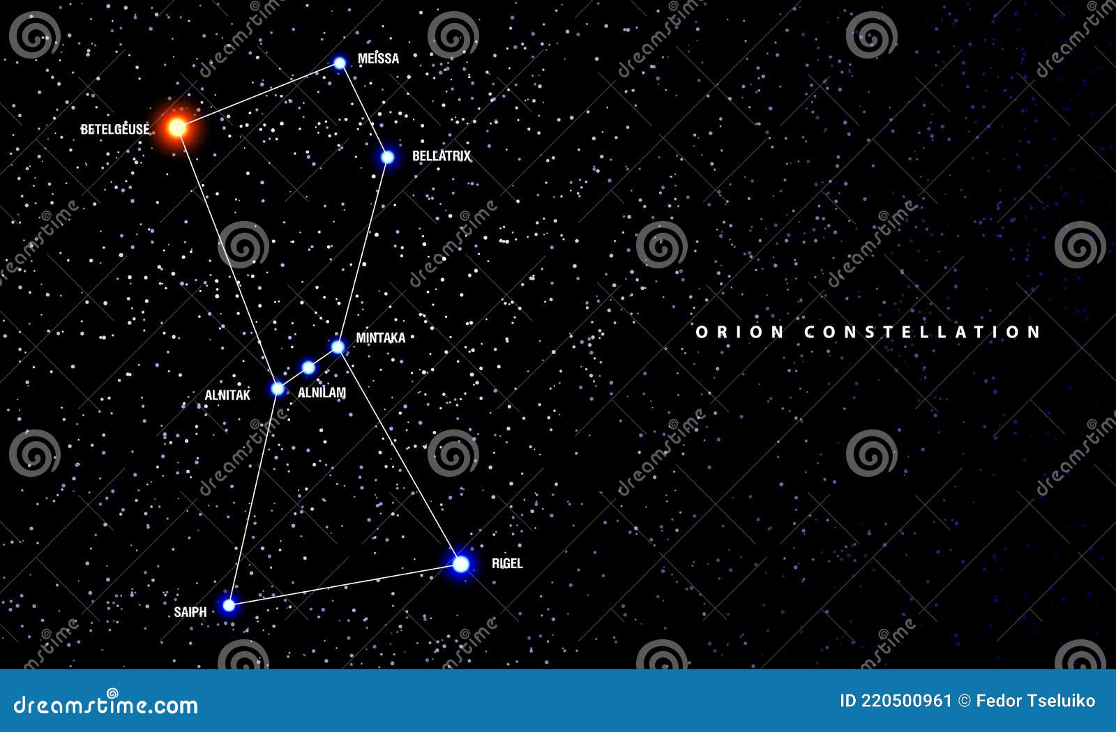 Orion Constellation Illustration. Stock Vector - Illustration of space ...