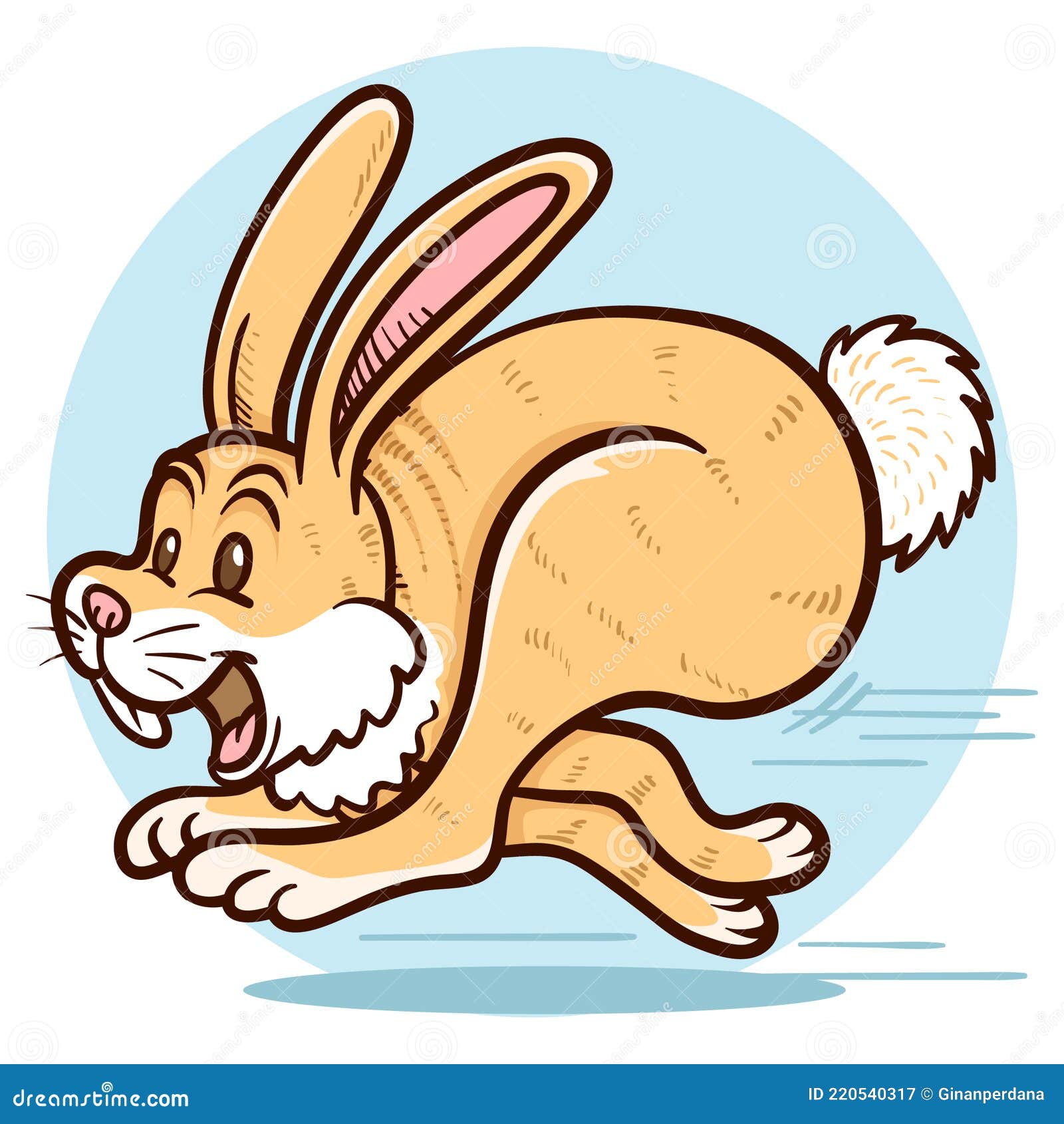 Running Rabbit Clip Art Illustration Stock Vector - Illustration of ...