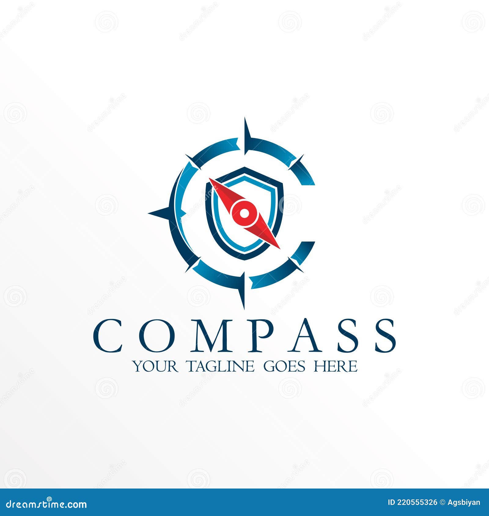 Compass Logo Free Vector Stock. Shield or Guard Abstract Design Concept ...