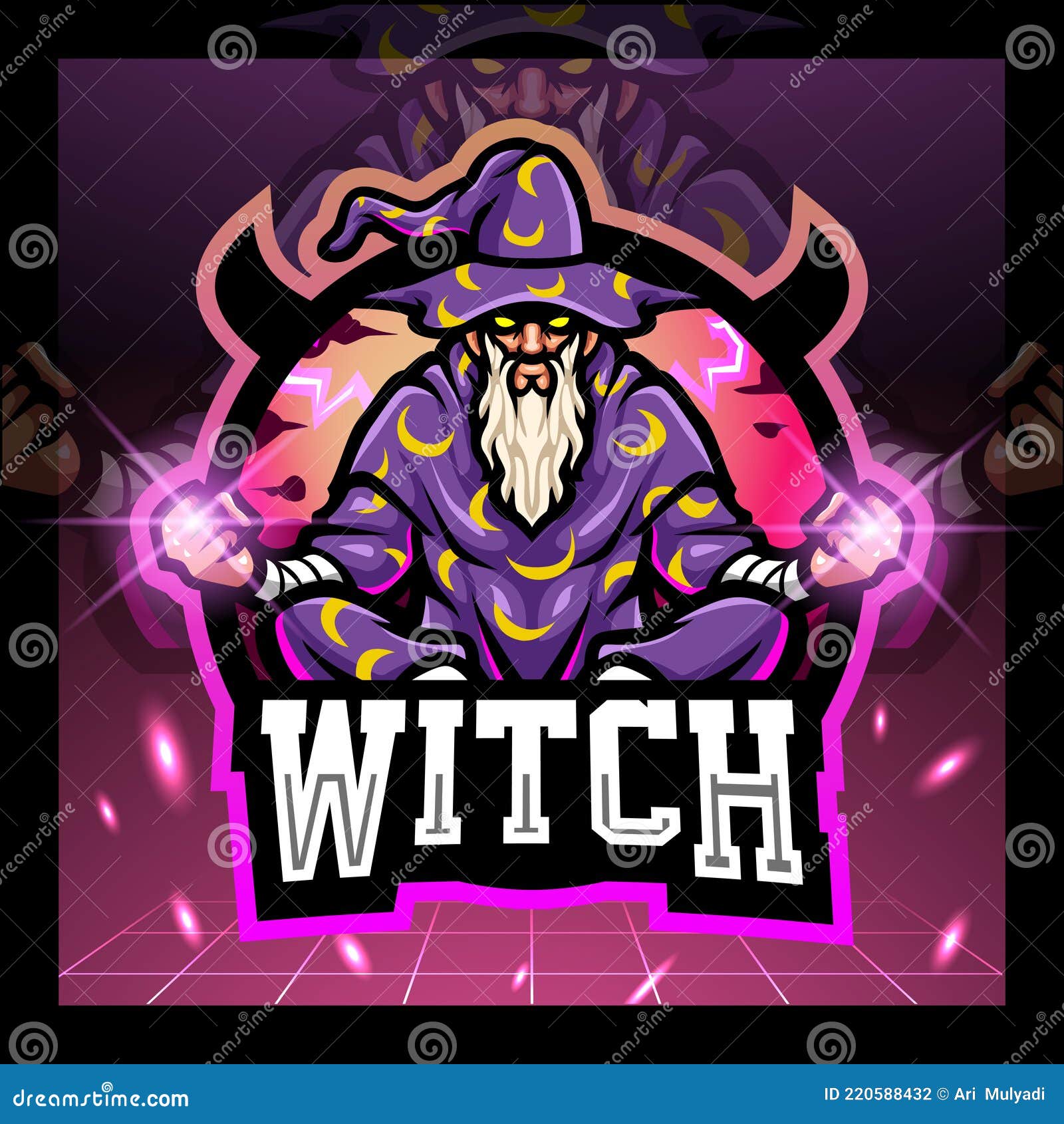 Witch Mascot. Esport Logo Design Stock Vector - Illustration of costume ...