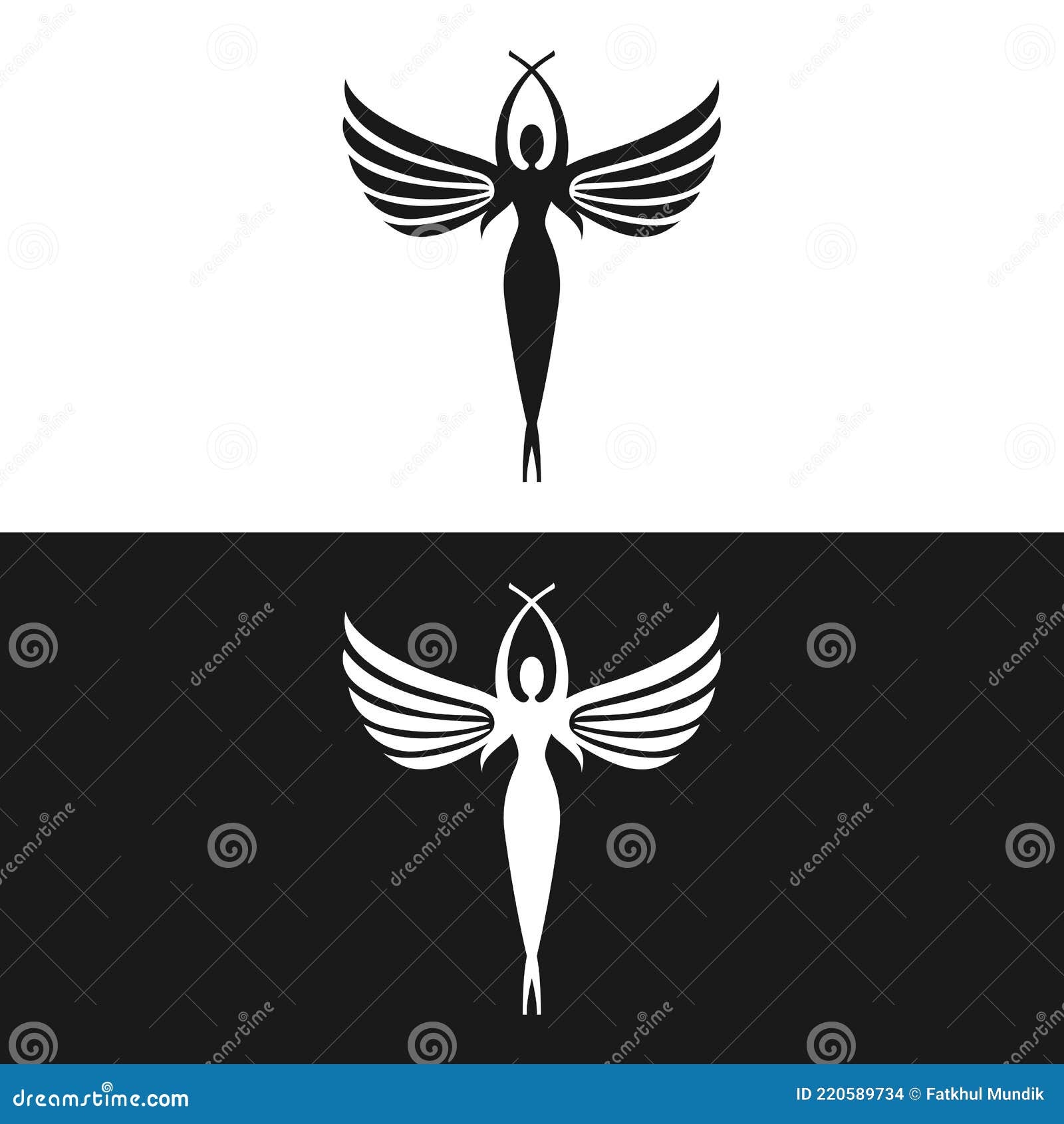 Women Fly Angel Logo, Award, and Wings Stock Vector - Illustration of ...