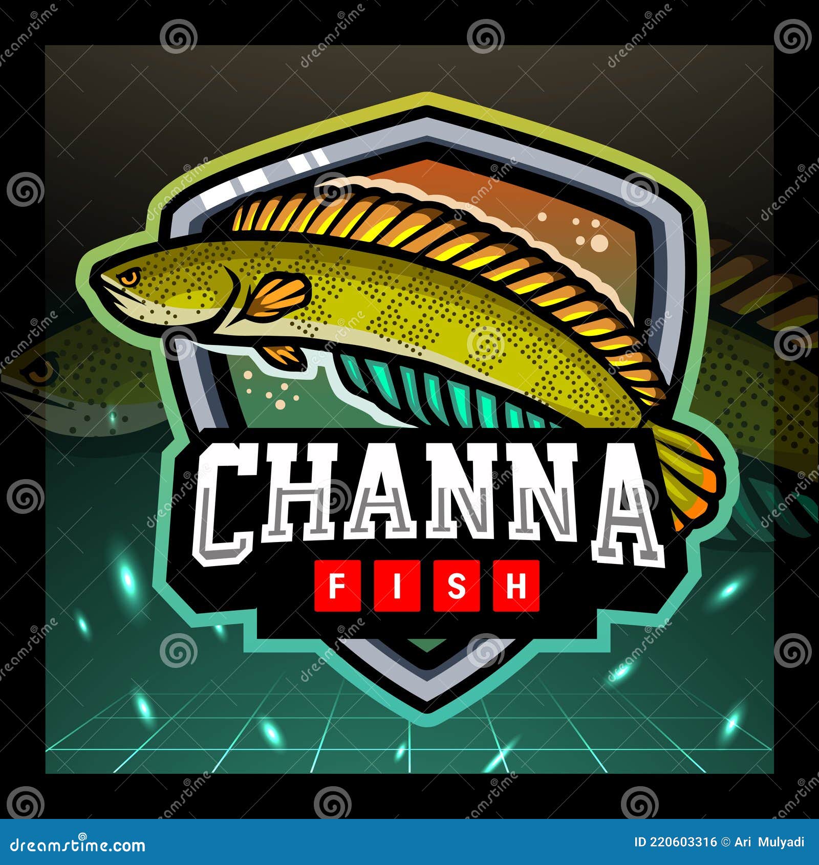 Channa Barca Fish Mascot. Esport Logo Design Stock Vector ...
