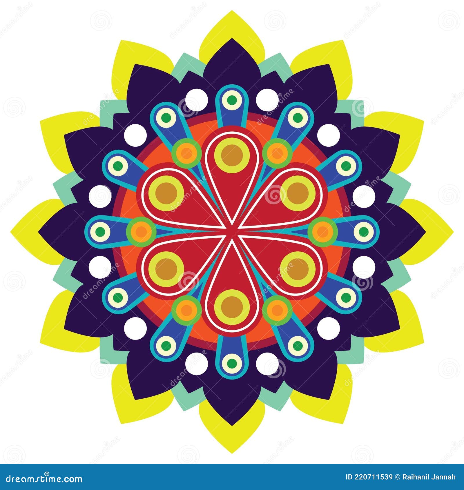 Illustration Vector Graphic of Mandala Full Color. Stock Vector ...