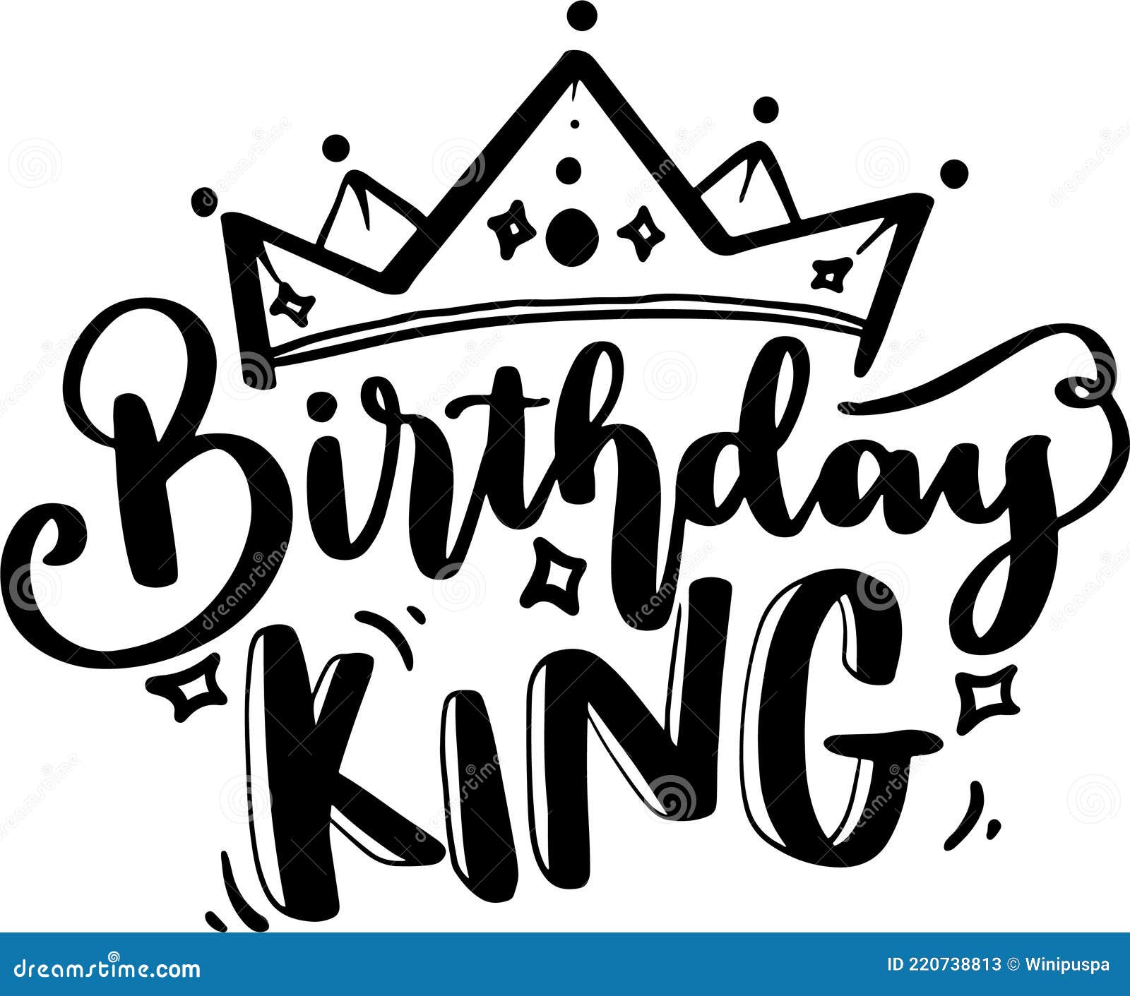 Birthday King stock vector. Illustration of collection - 220738813