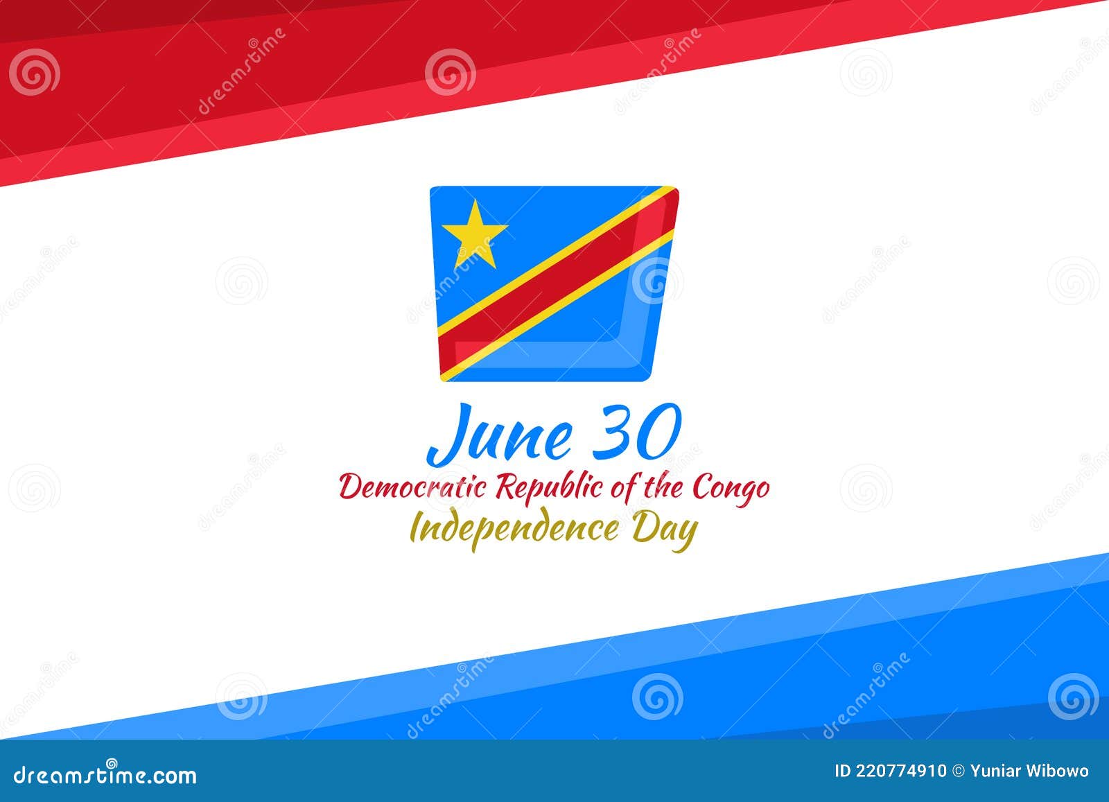 June 30, Independence Day of Democratic Republic of the Congo Vector ...