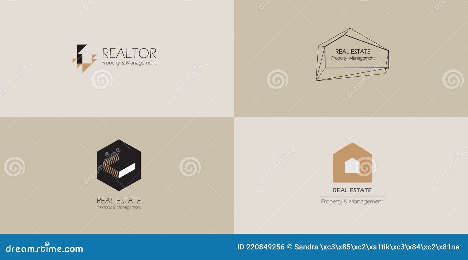 Minimal Simple Real Estate Logo Template in Black, Gold Colors ...