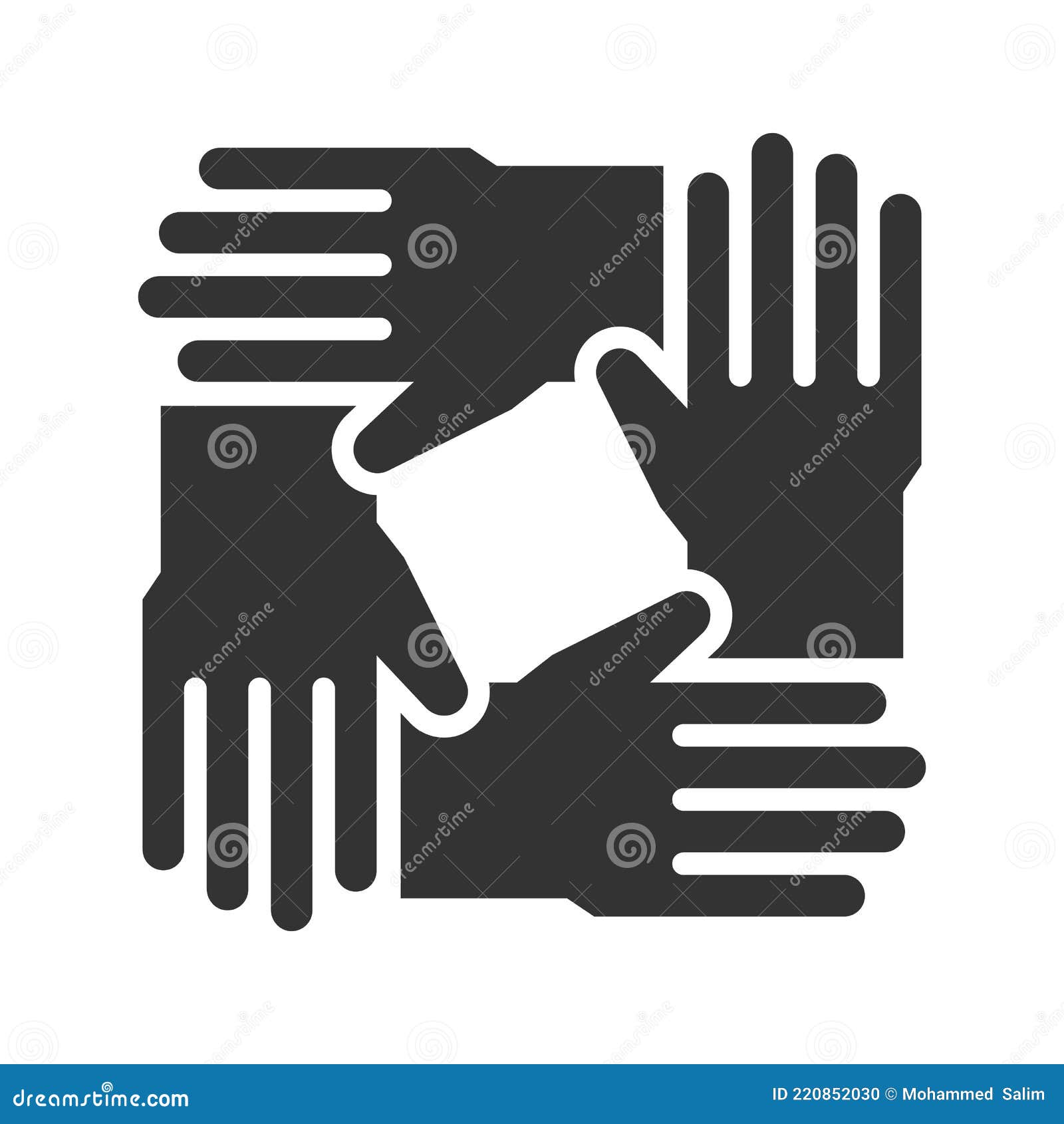 Handshake teamwork icon stock vector. Illustration of together - 220852030