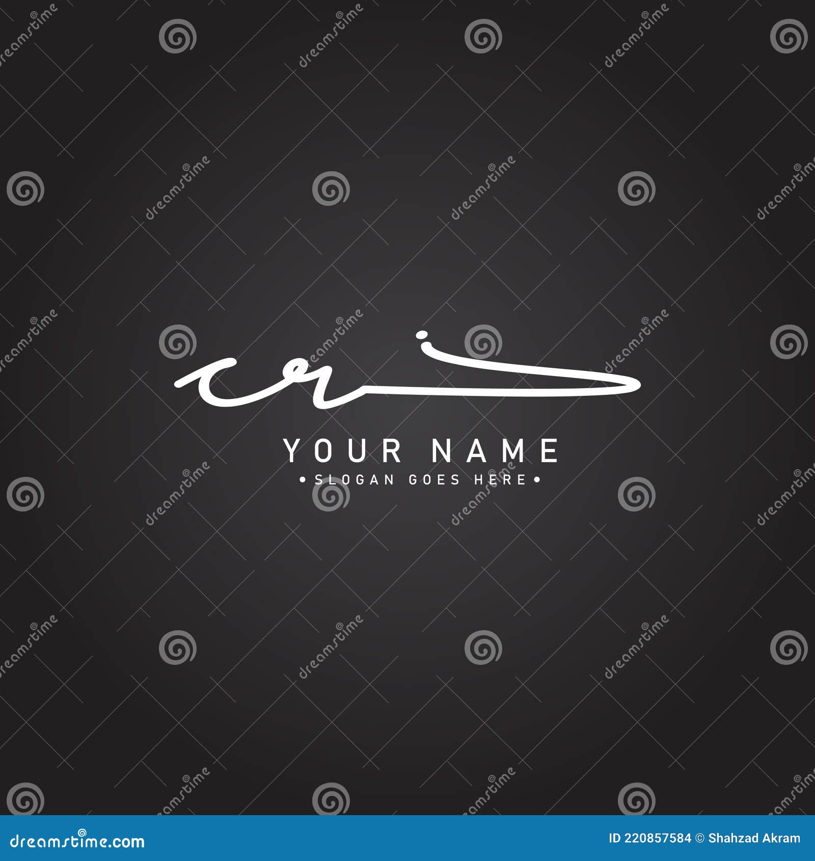Initial Letter CR Logo - Handwritten Signature Logo Stock Vector ...