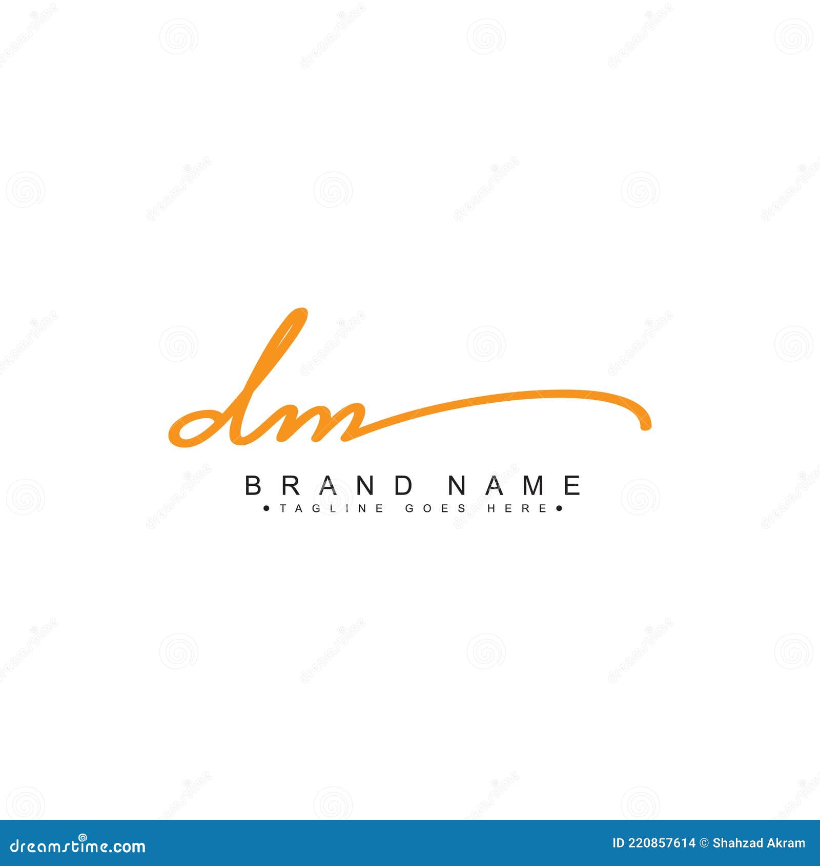 Initial Letter DM Logo - Hand Drawn Signature Style Logo Stock Vector ...