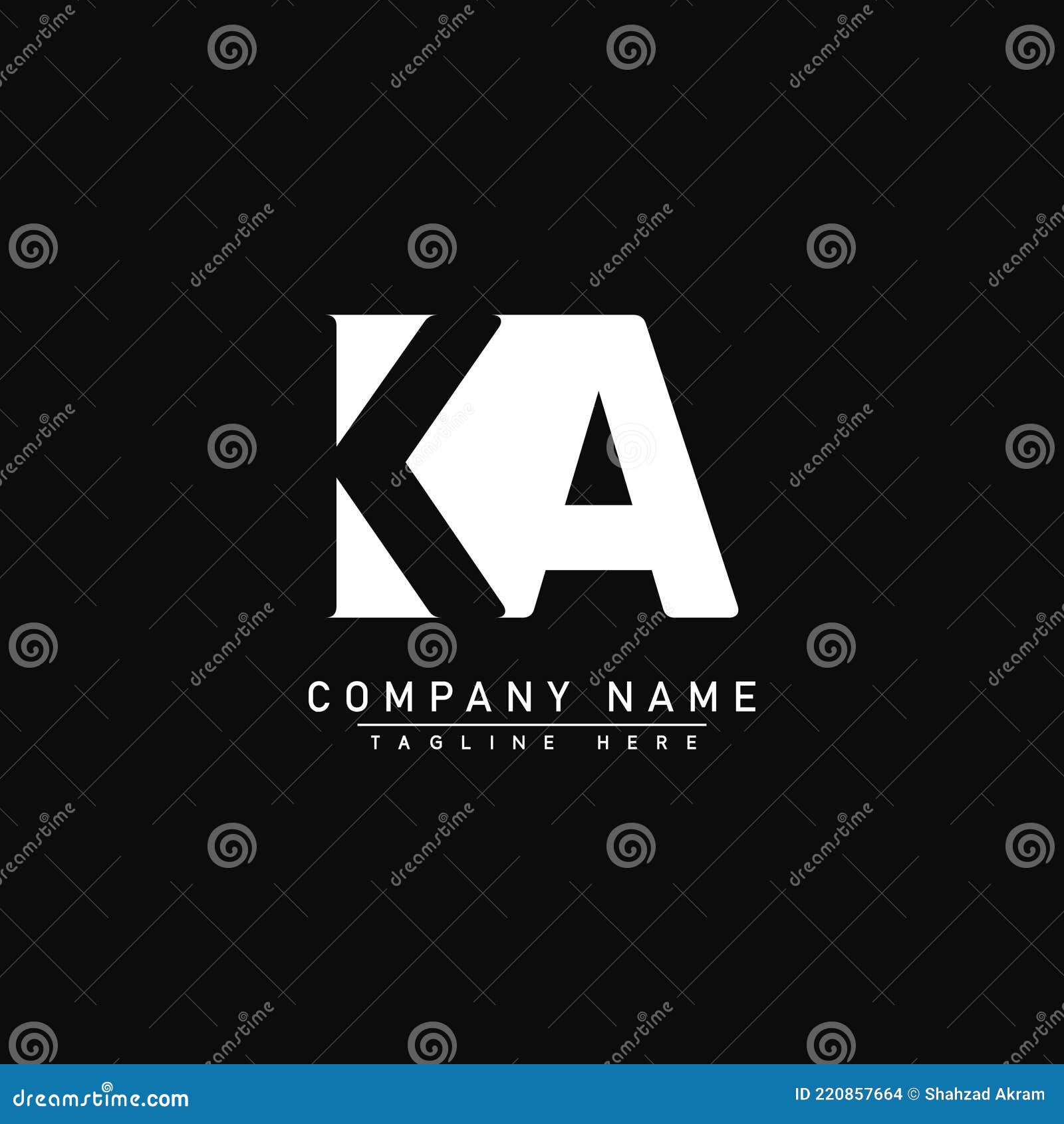 Initial Letter KA Logo - Simple Business Logo Stock Vector ...