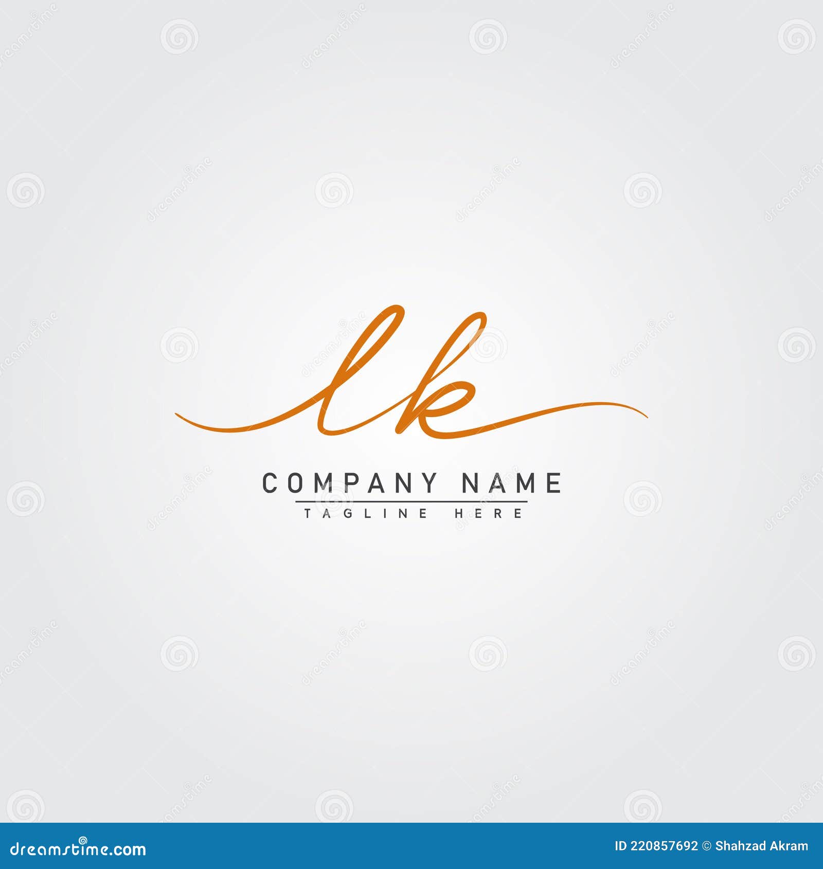 Initial Letter LK Logo - Handwritten Signature Logo Stock Vector ...