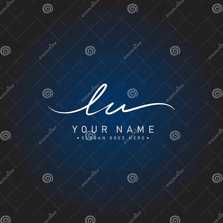 Initial Letter LU Logo - Handwritten Signature Style Logo Stock Vector ...