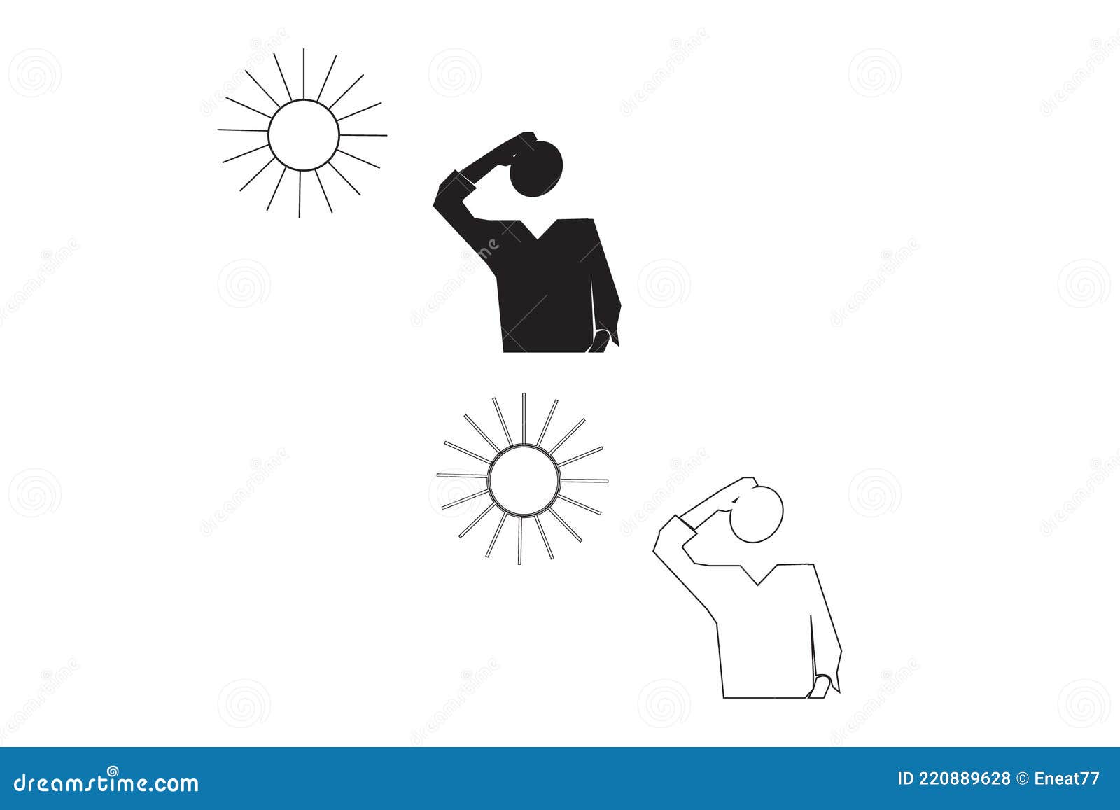 Effects of Sun Exposure on the Skin Icon Stock Illustration. Stock ...
