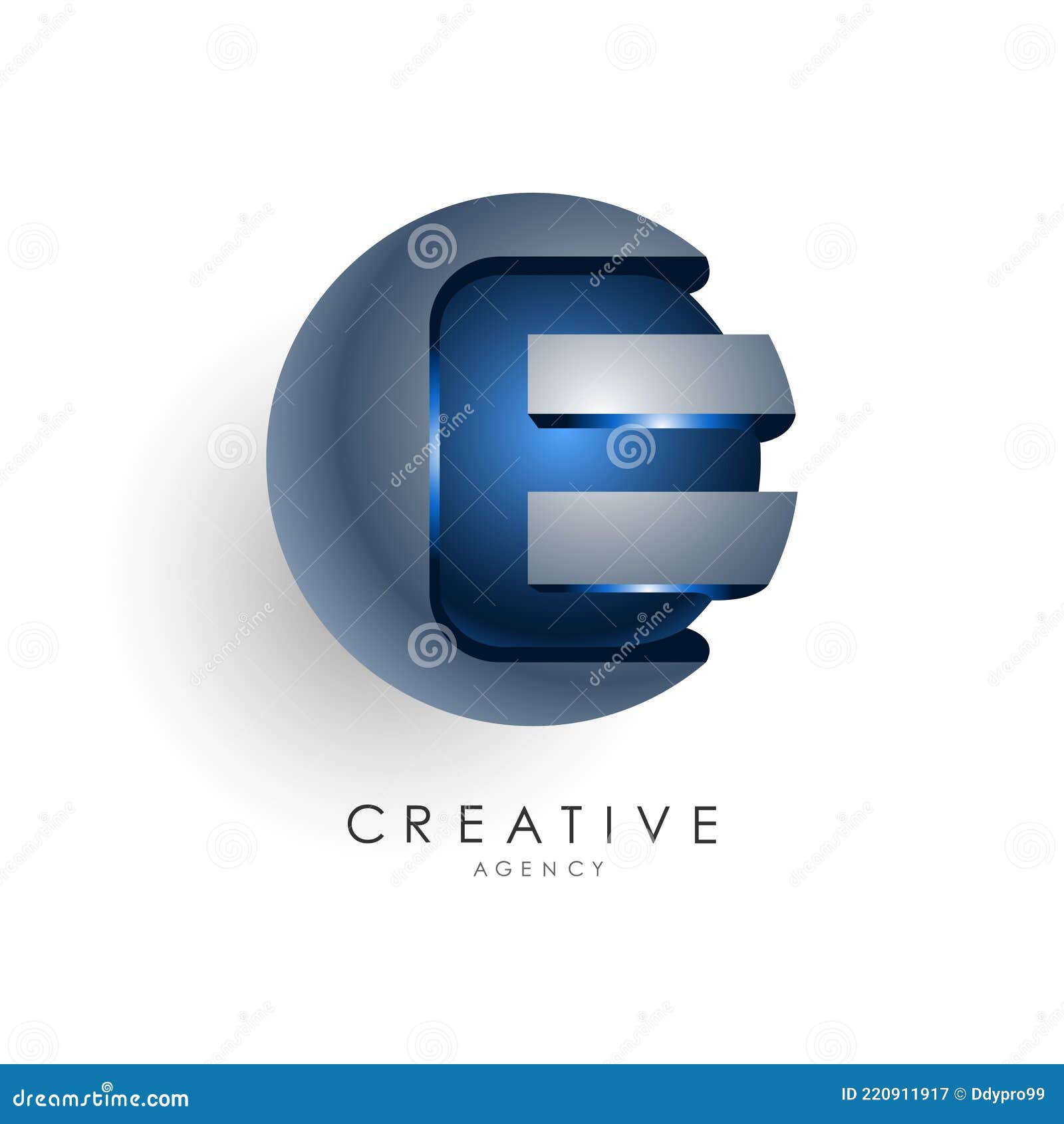 3d Letter Design Round E Logo Template for Business and Corporate ...