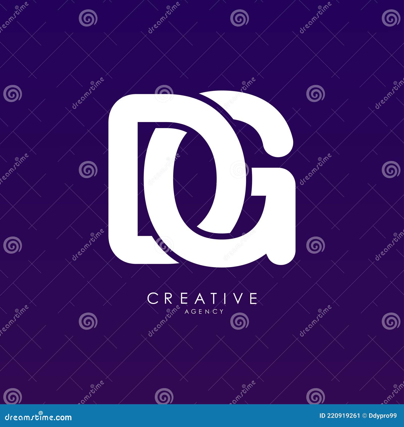 Double `DG` Logo. the Design Consists of only One Continuous Line that ...