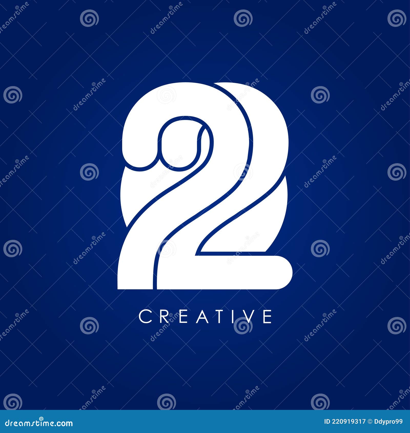 Double `22` Logo. the Design Consists of only One Continuous Line that ...
