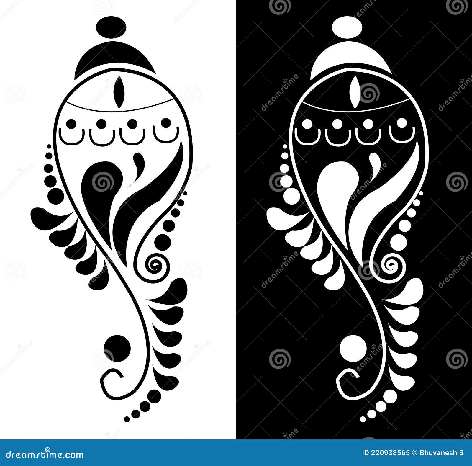 Indian Traditional and Cultural Rangoli or Alpona Design of Conch ...