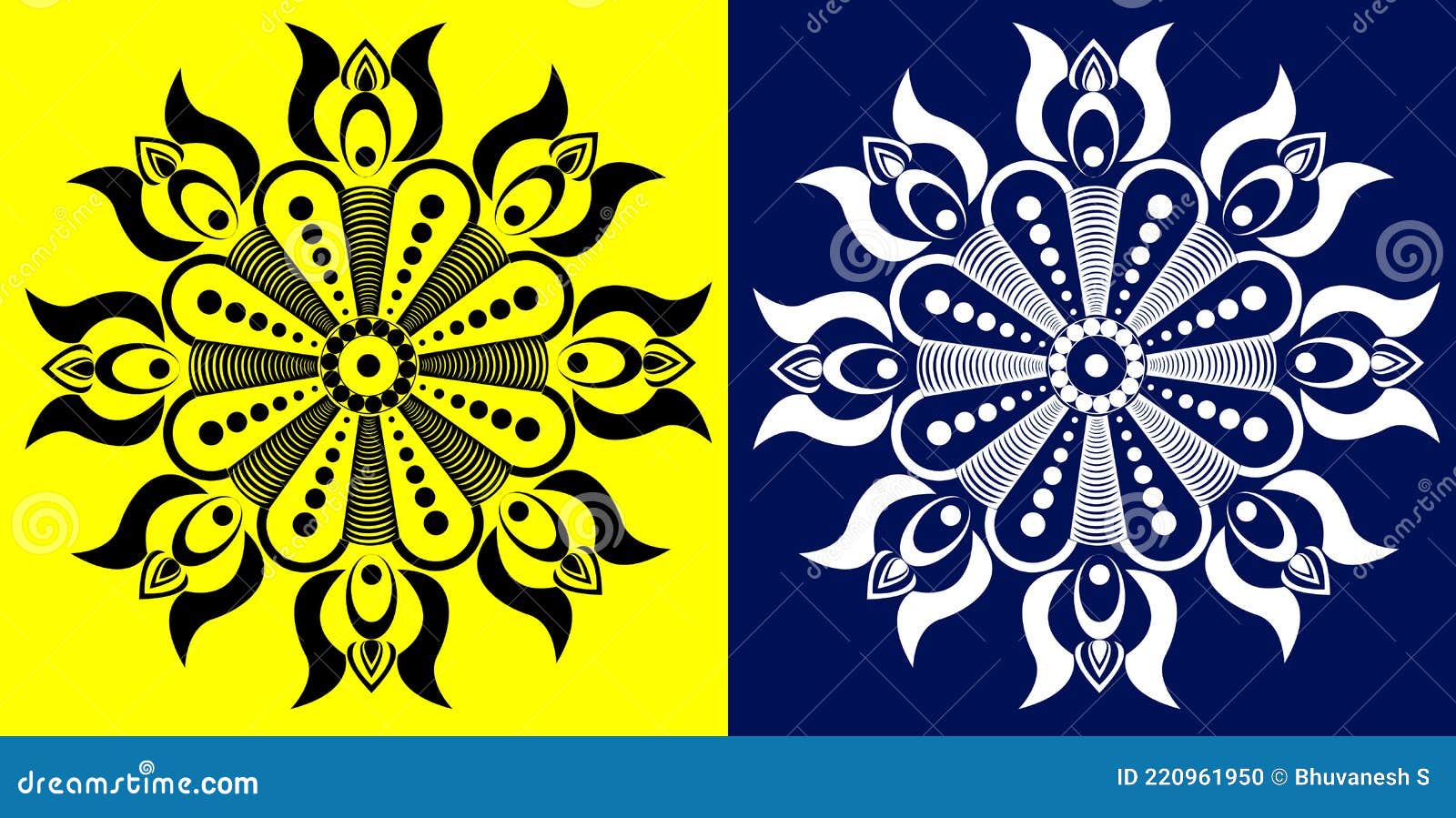 Indian Traditional and Cultural Rangoli or Kolam Design Concept of ...