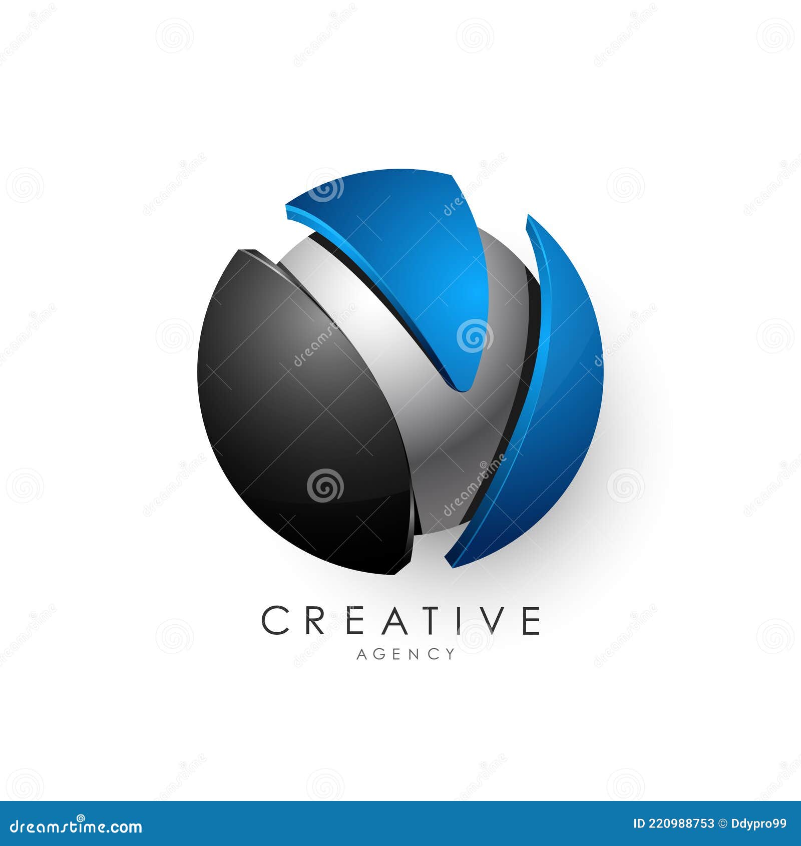 3d Letter Design Round V Logo Template for Business and Corporate ...