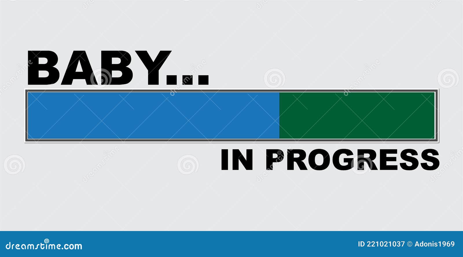 Baby In Progress -Progress Bar With Inscription. Cartoon Vector ...