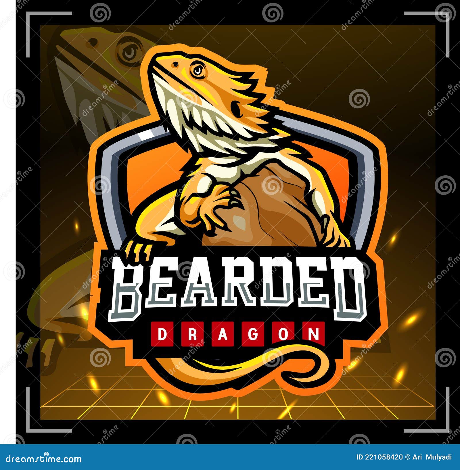 Bearded Dragon Animal Coloring Page For Kids Vector Illustration ...