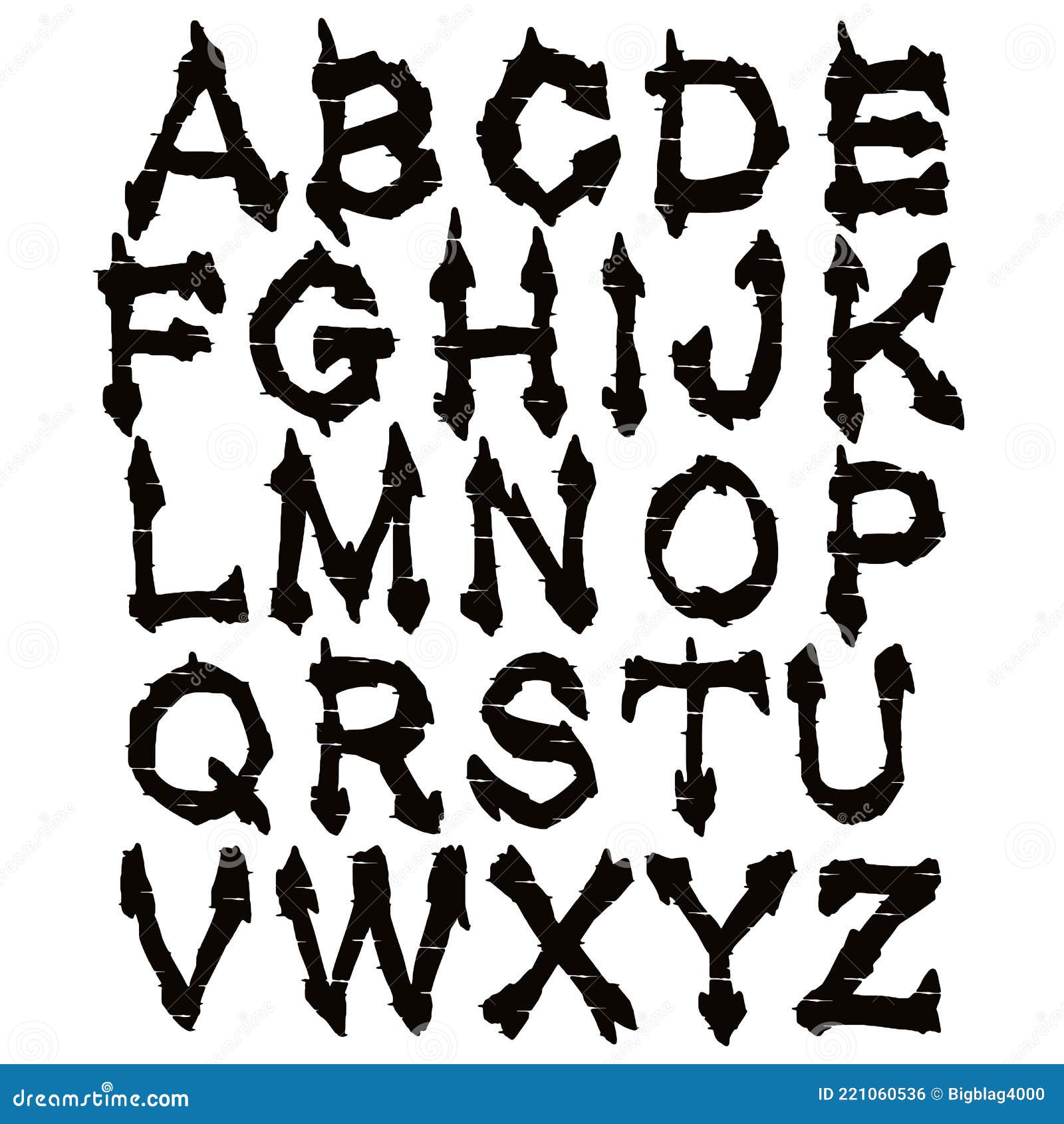 Decorative Alphabet with Horizontal Defects. Stock Vector ...